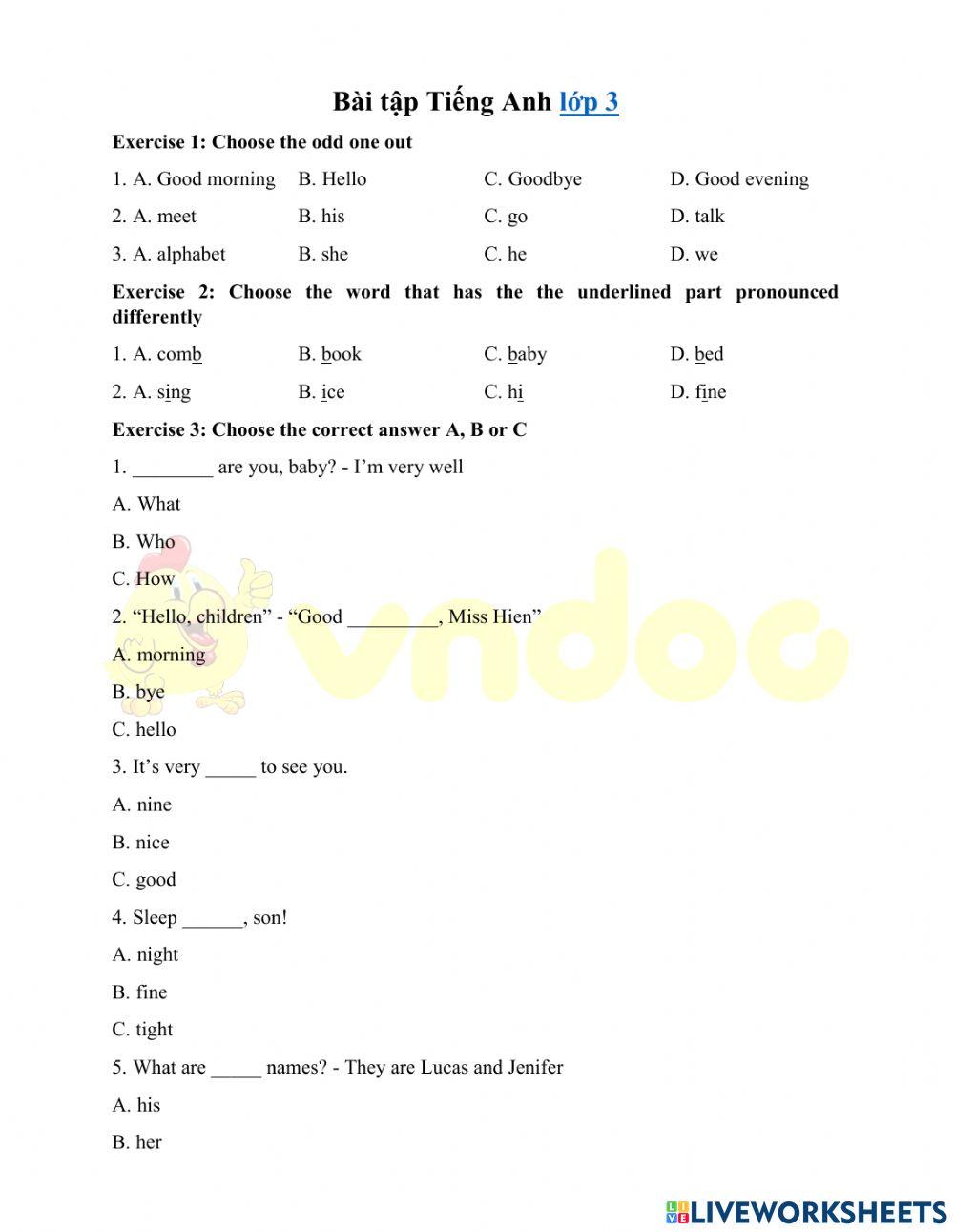 Eng-3 | Live Worksheets
