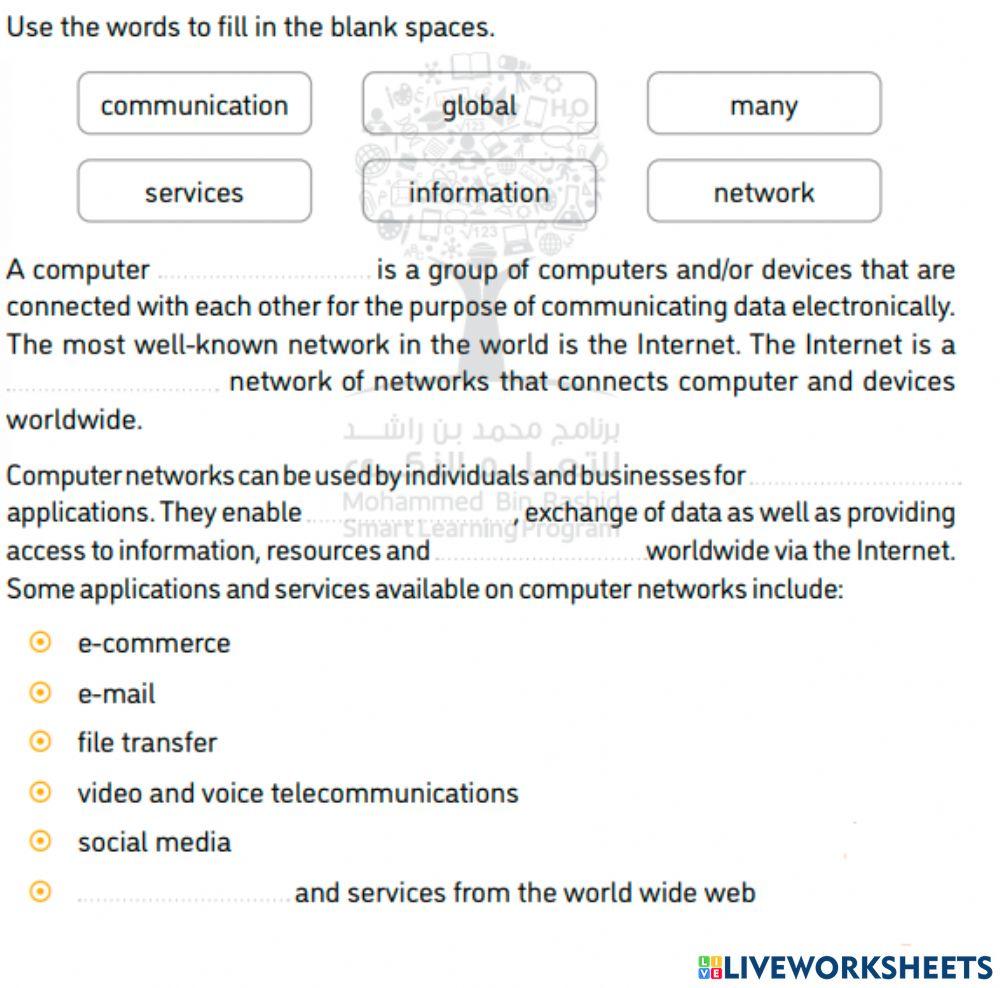 Network g8 w1 exit | LiveWorksheets | 1765568