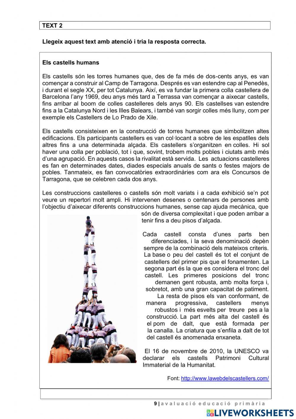 Els castells hu… | Free Interactive Worksheets | 1765581