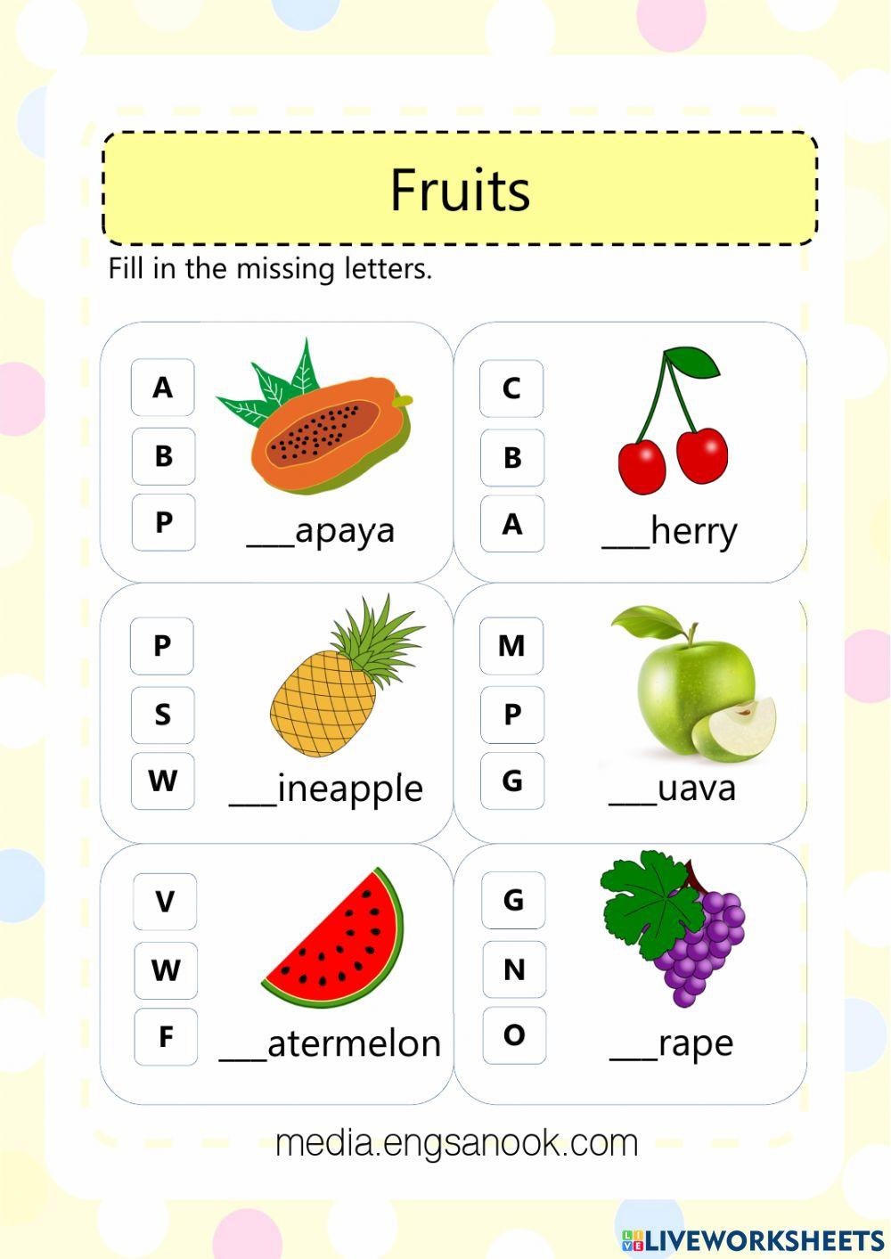 1765724 | Fruits | engsanook | LiveWorksheets
