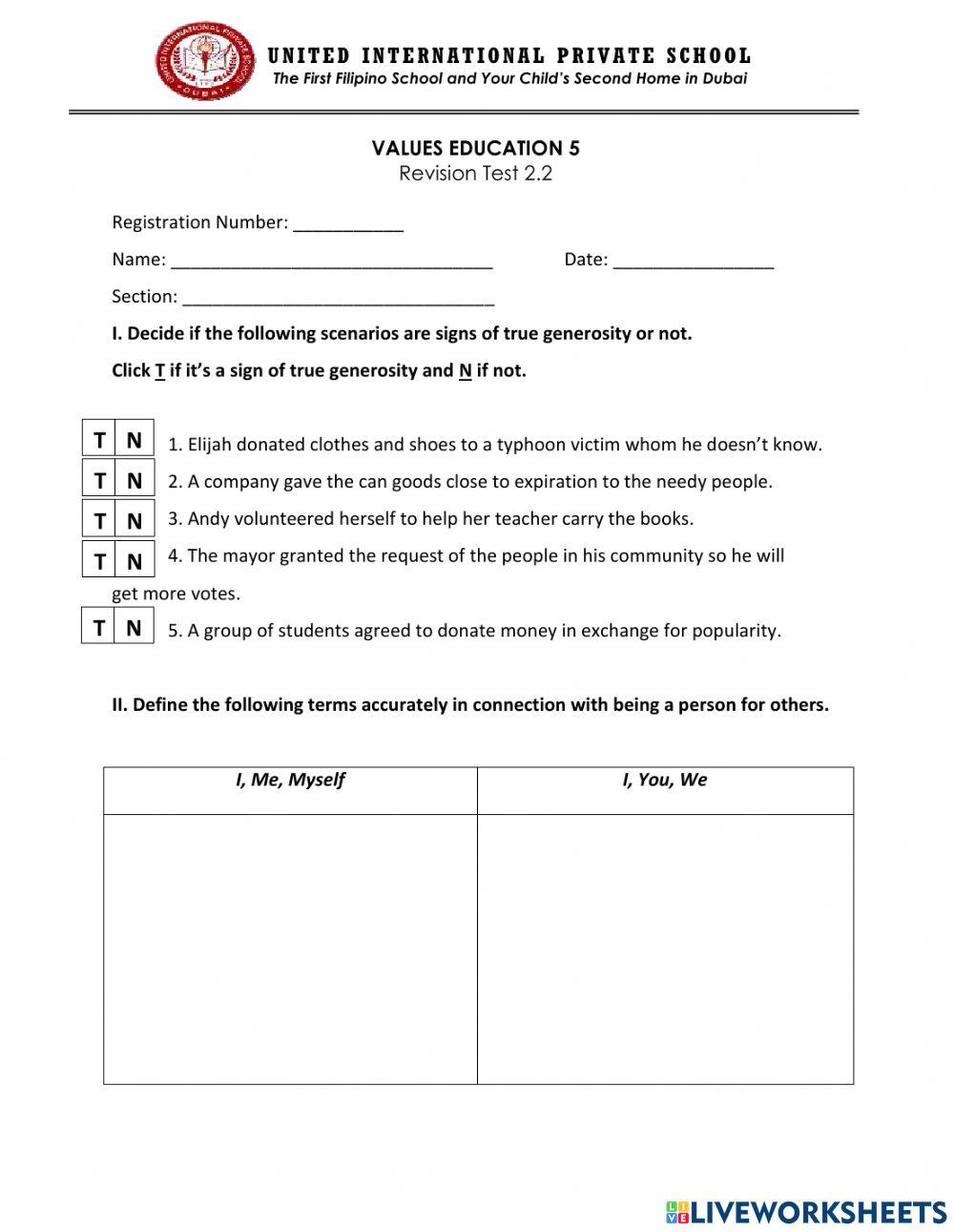 Harmony11 | Review Test 2.2 - Generosity 5270476