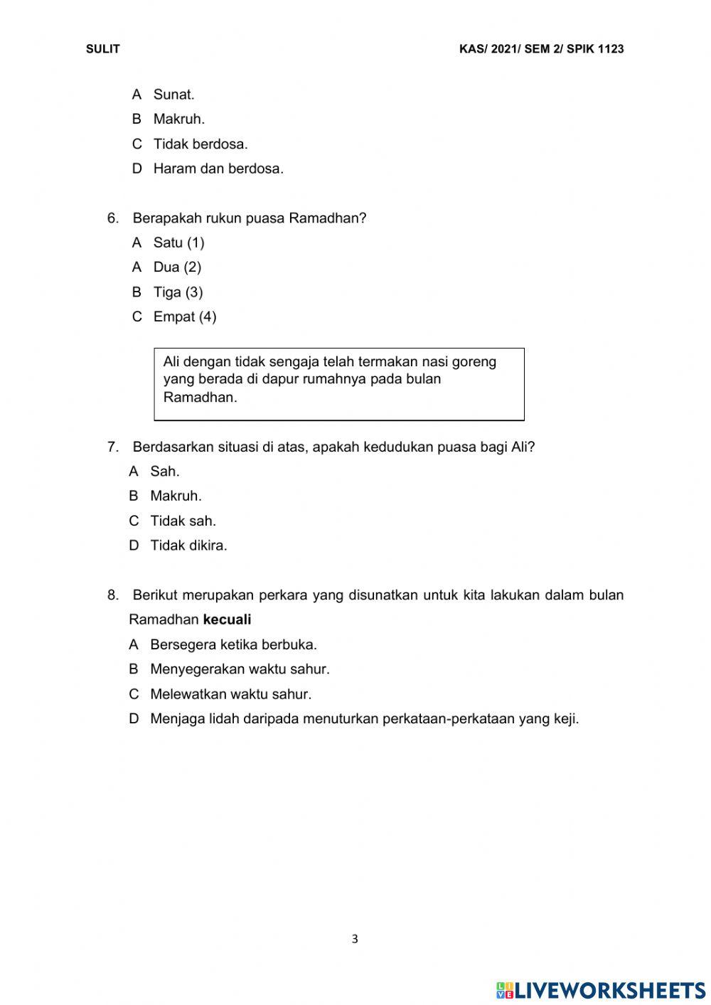 Soalan final fe… | Free Interactive Worksheets | 1766212