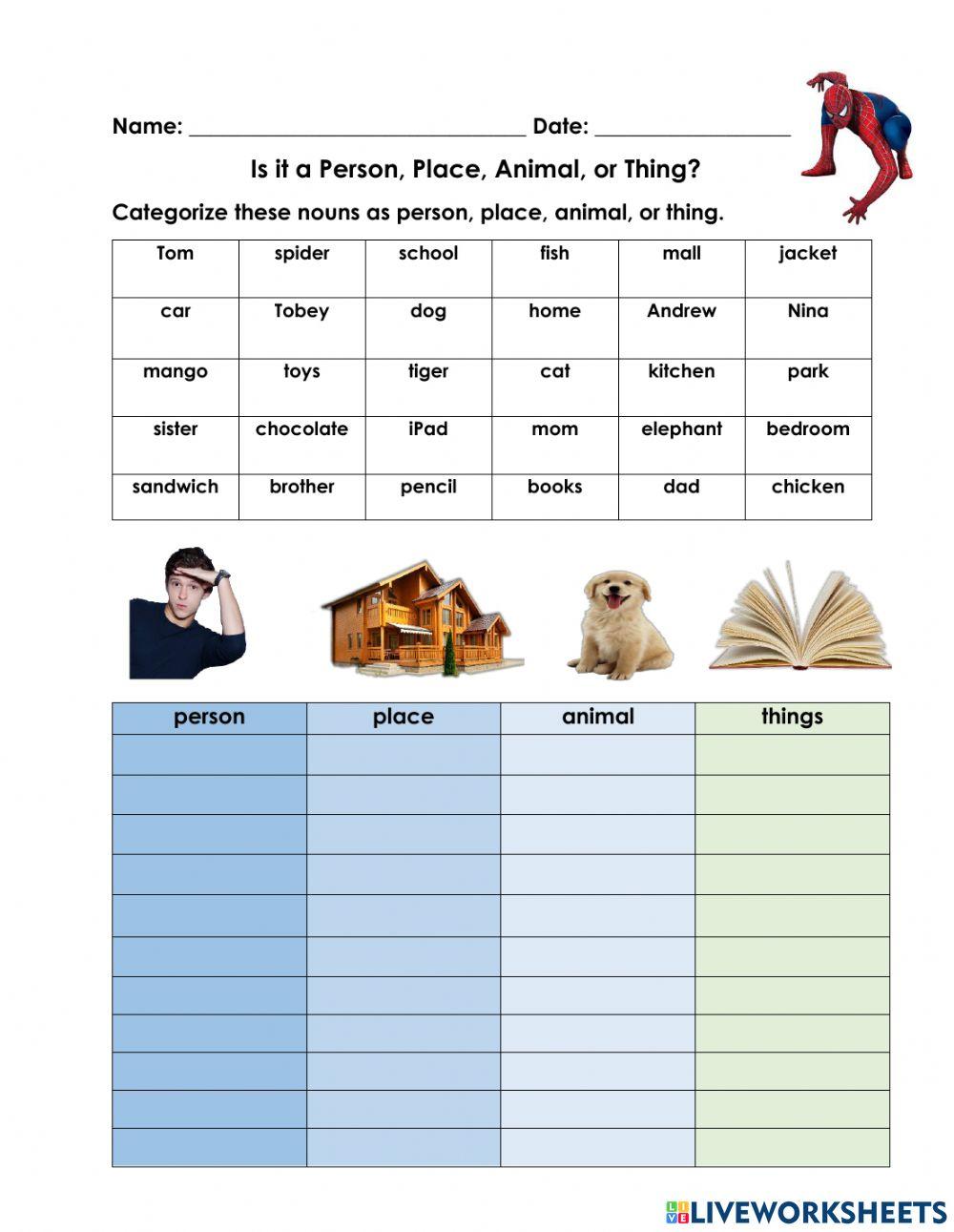 nouns online exercise for | Live Worksheets