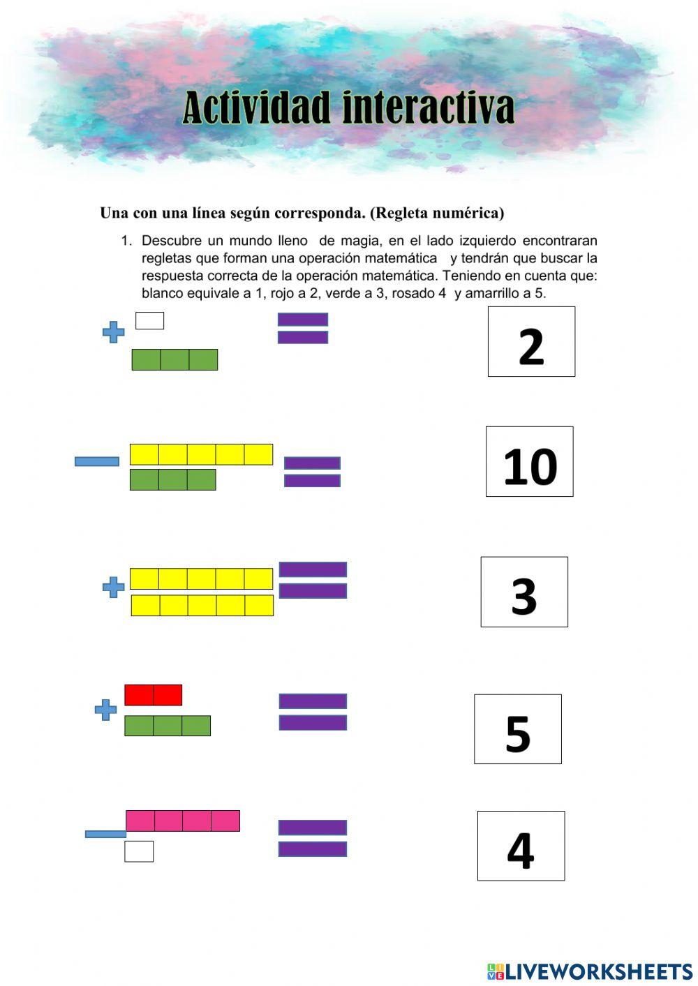 Actividades matematicas | Live Worksheets
