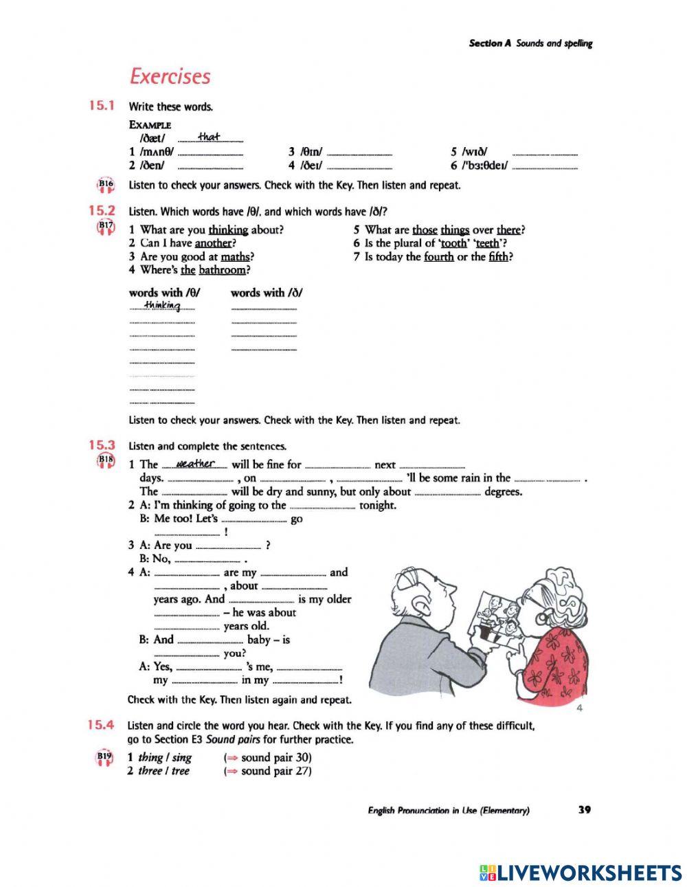 Pronunciation 15 worksheet | Live Worksheets