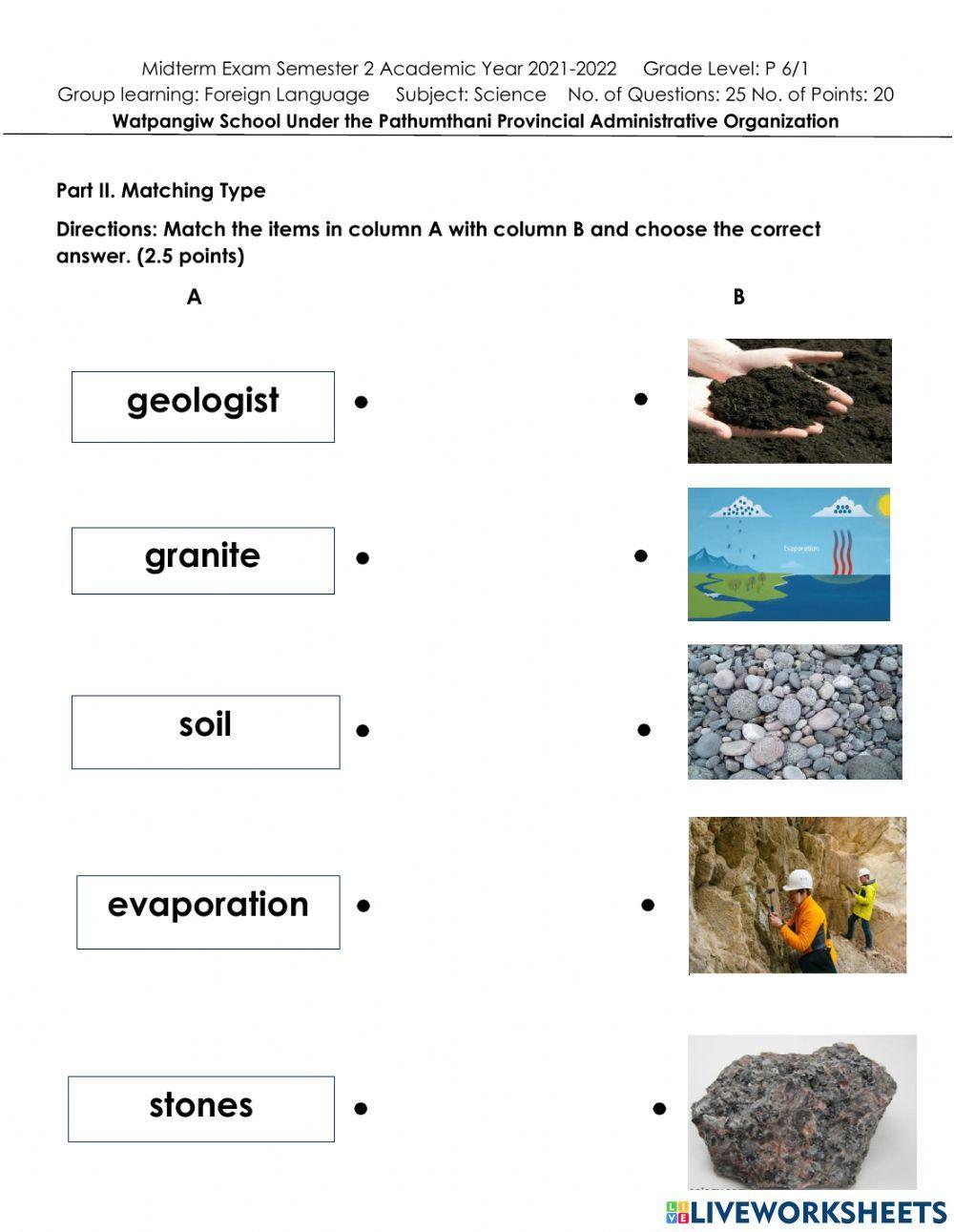 P6 midterm test | Free Interactive Worksheets | 1810752