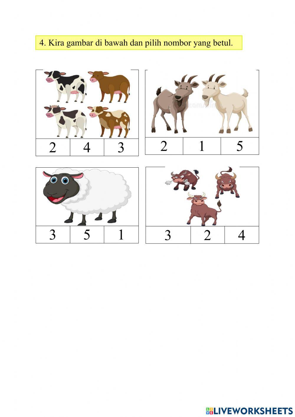 Matematik Awal: Membilang Objek online exercise for | Live Worksheets