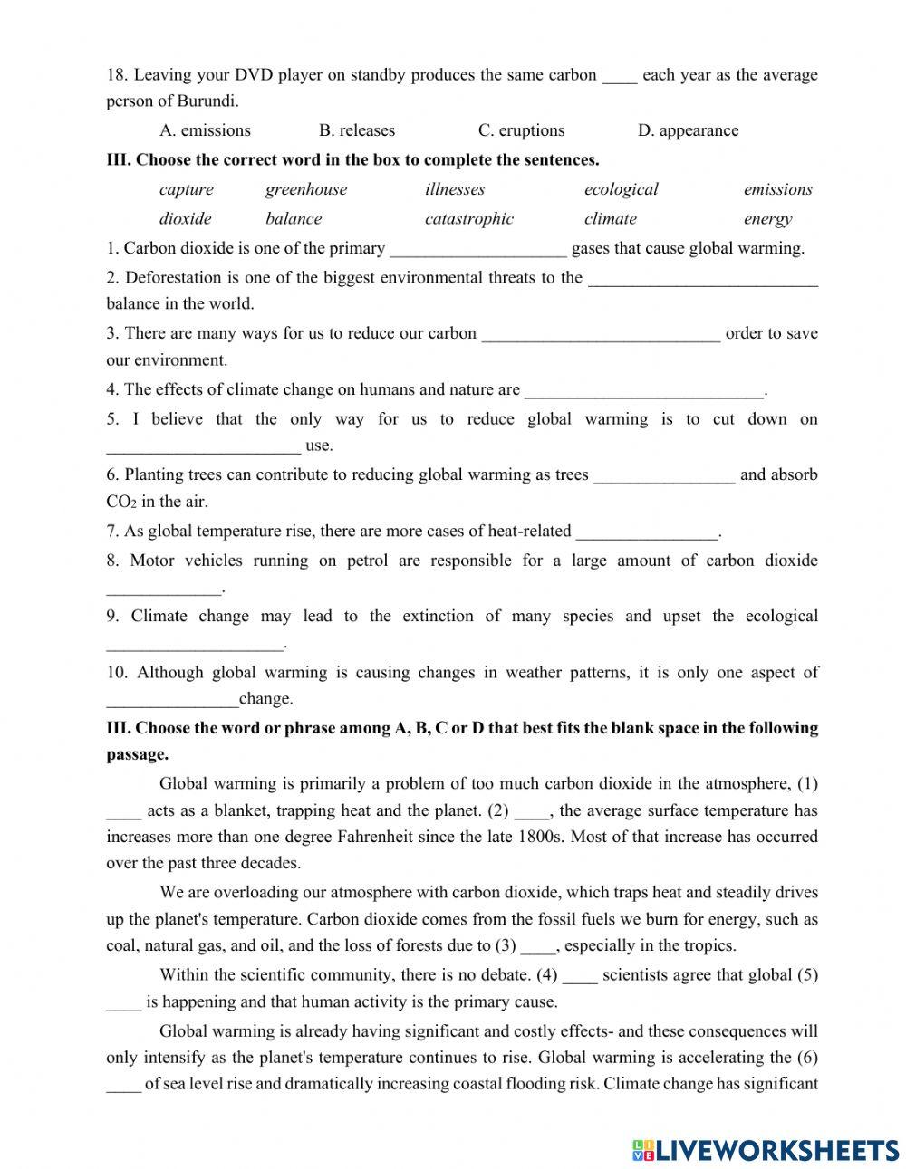 Unit 6 practice 03 worksheet | Live Worksheets