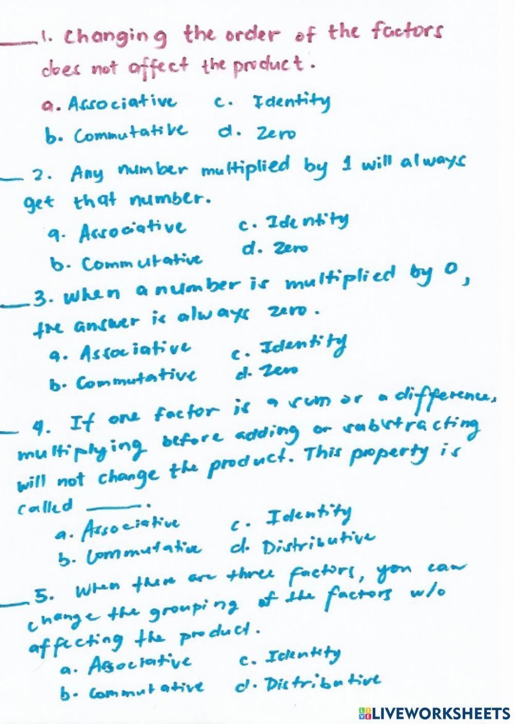 MATH 04 - 2nd Grading online exercise for | Live Worksheets