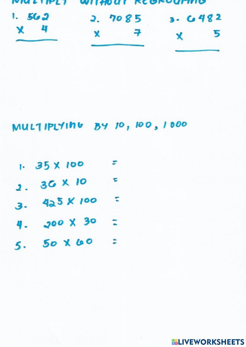 MATH 04 - 2nd Grading online exercise for | Live Worksheets