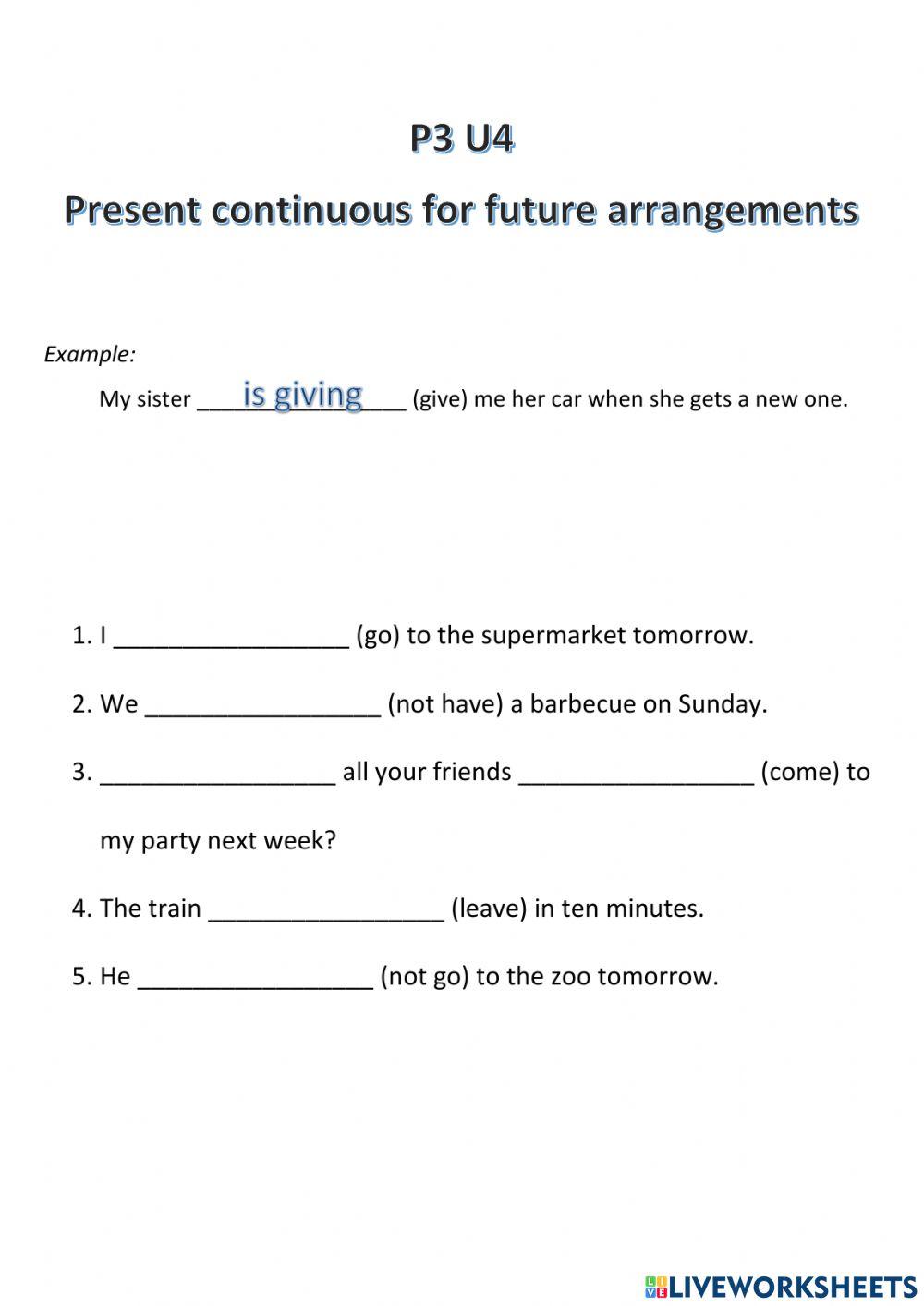 6815422 | P3 U4D - present continuous for future