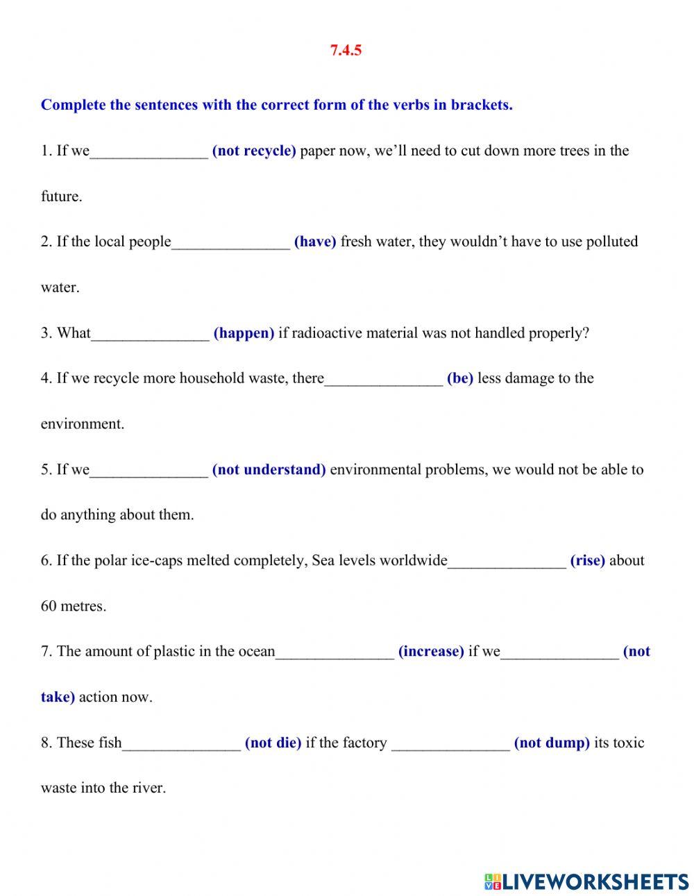 7.4.5 worksheet | Live Worksheets
