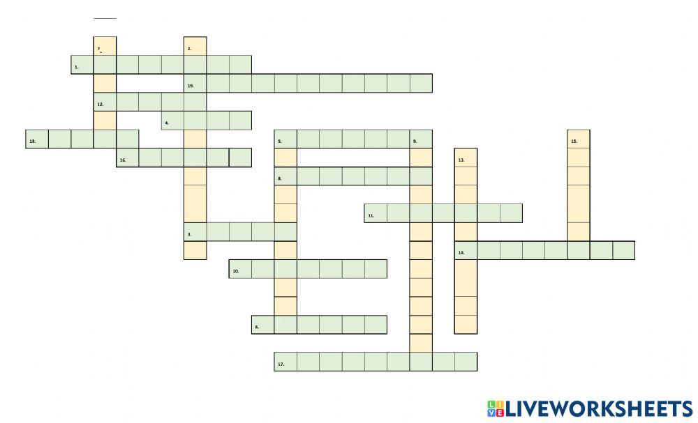 5281553 | Activity Cross Word Puzzle- Reproduction