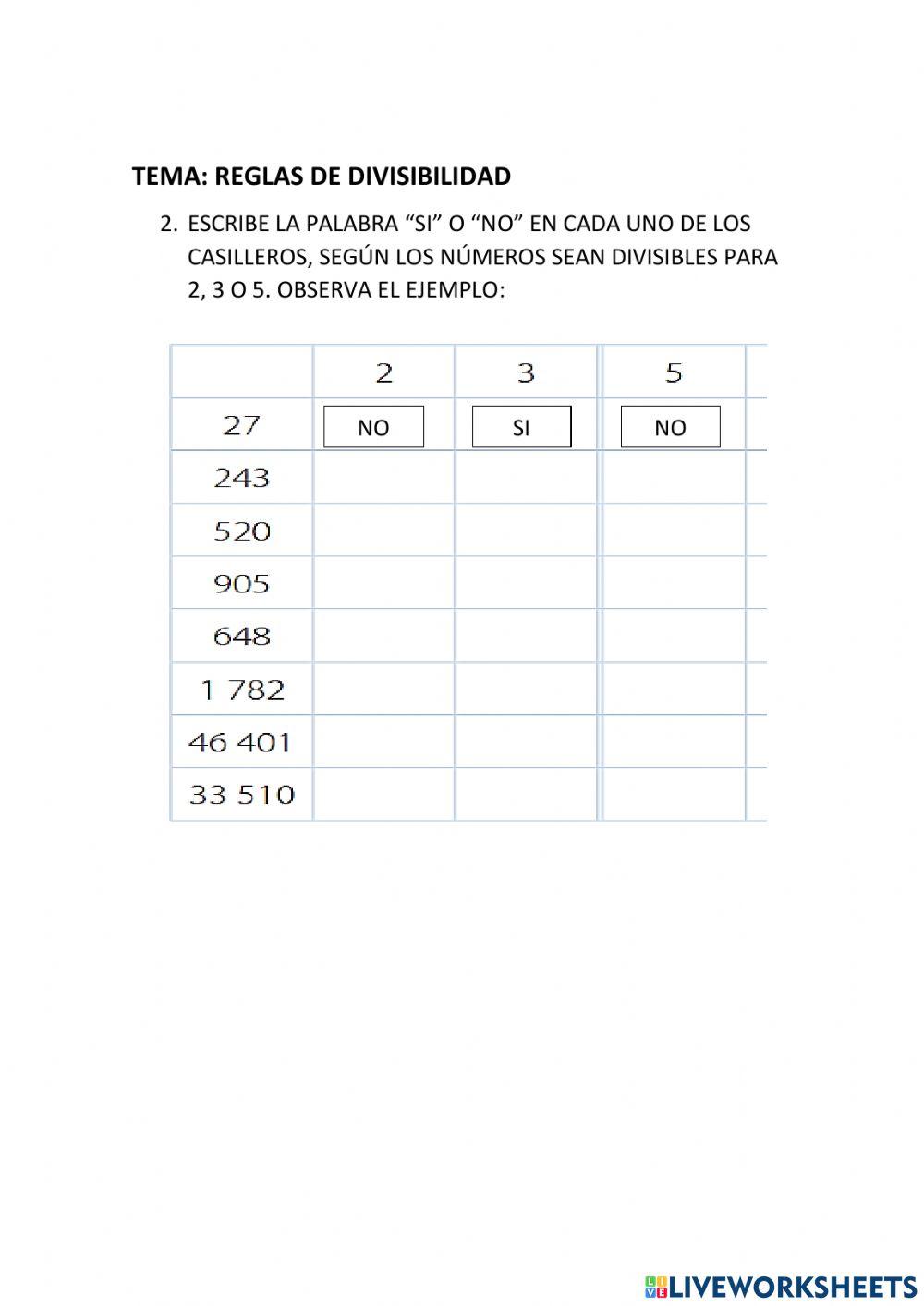 Calculo del mcm worksheet | Live Worksheets