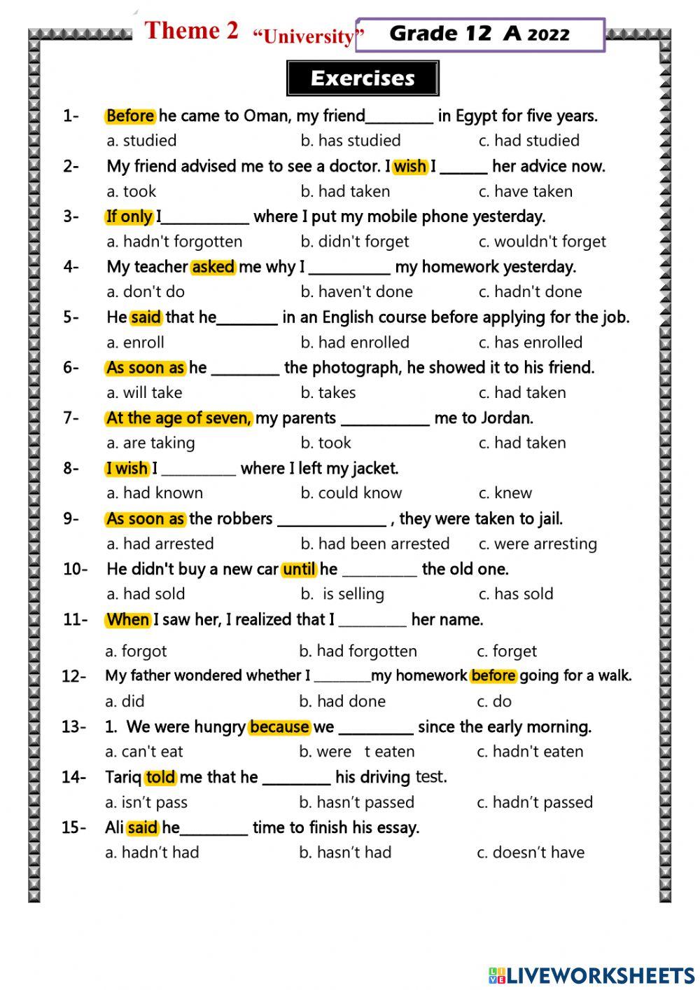 12A Th2 Gr online exercise for | Live Worksheets