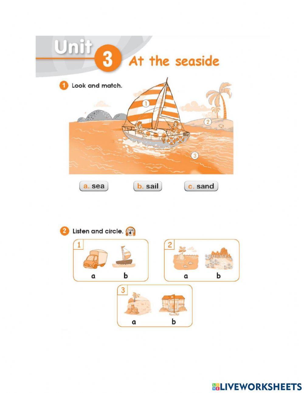 English 2- Unit 3: At the sea side worksheet | Live Worksheets