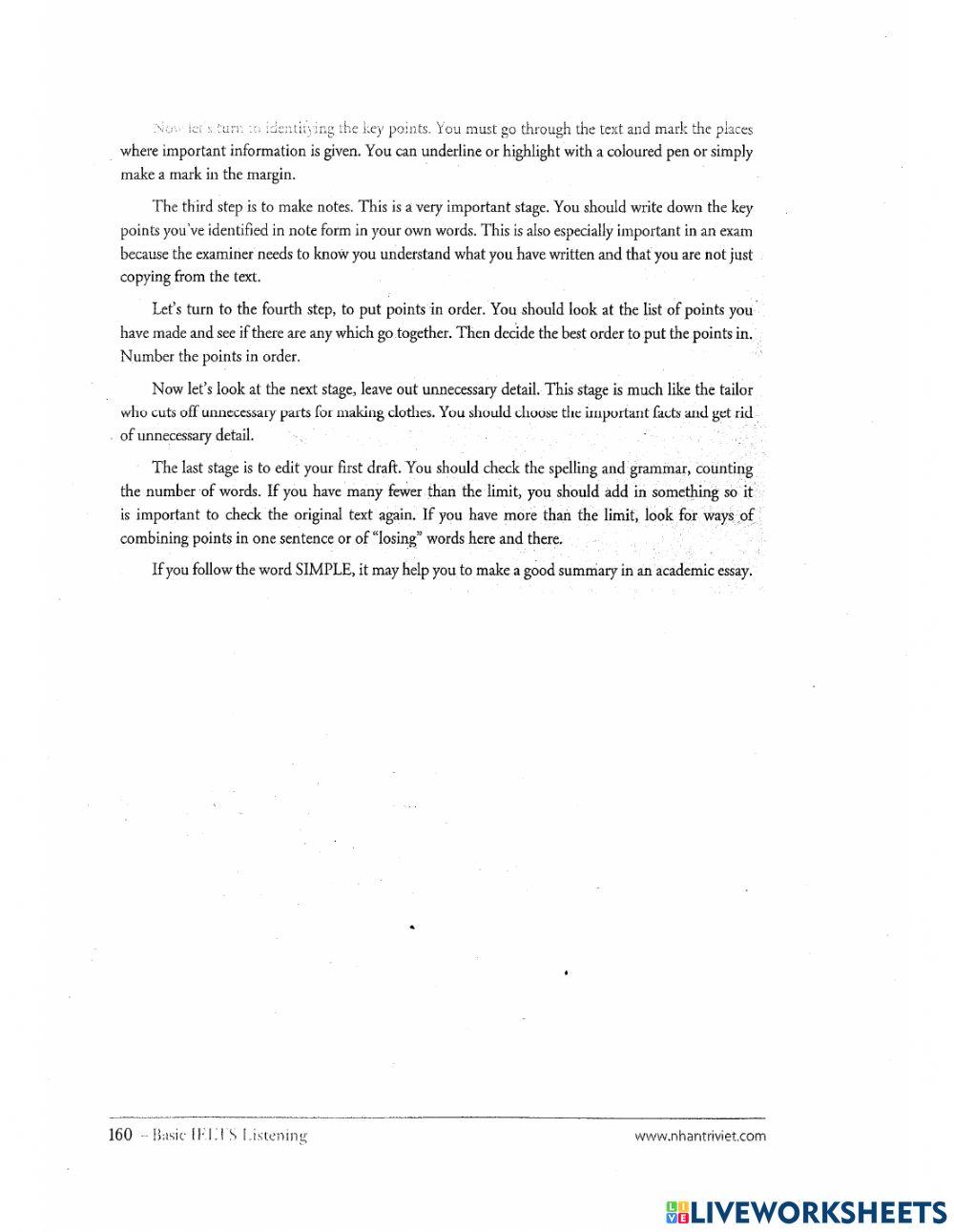 Basic ielts scripts worksheet | Live Worksheets