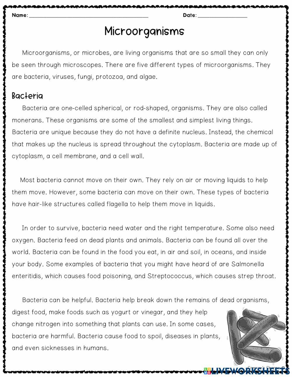 Microorganisms online exercise for | Live Worksheets