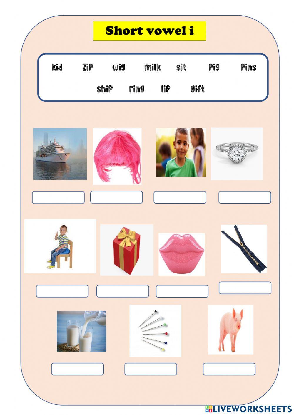 Vocabulary i phonics worksheet | Live Worksheets