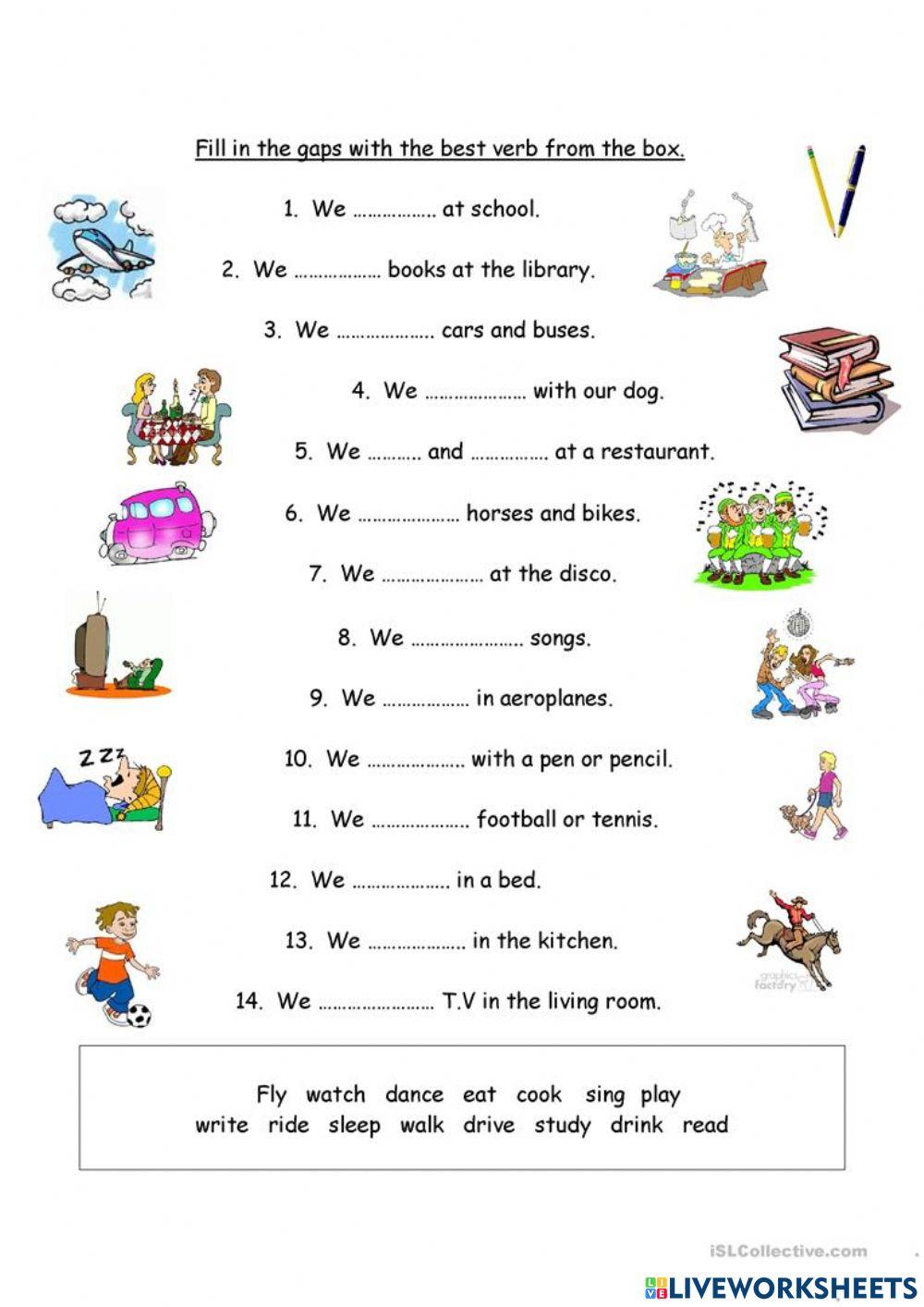 Verb online exercise for | Live Worksheets