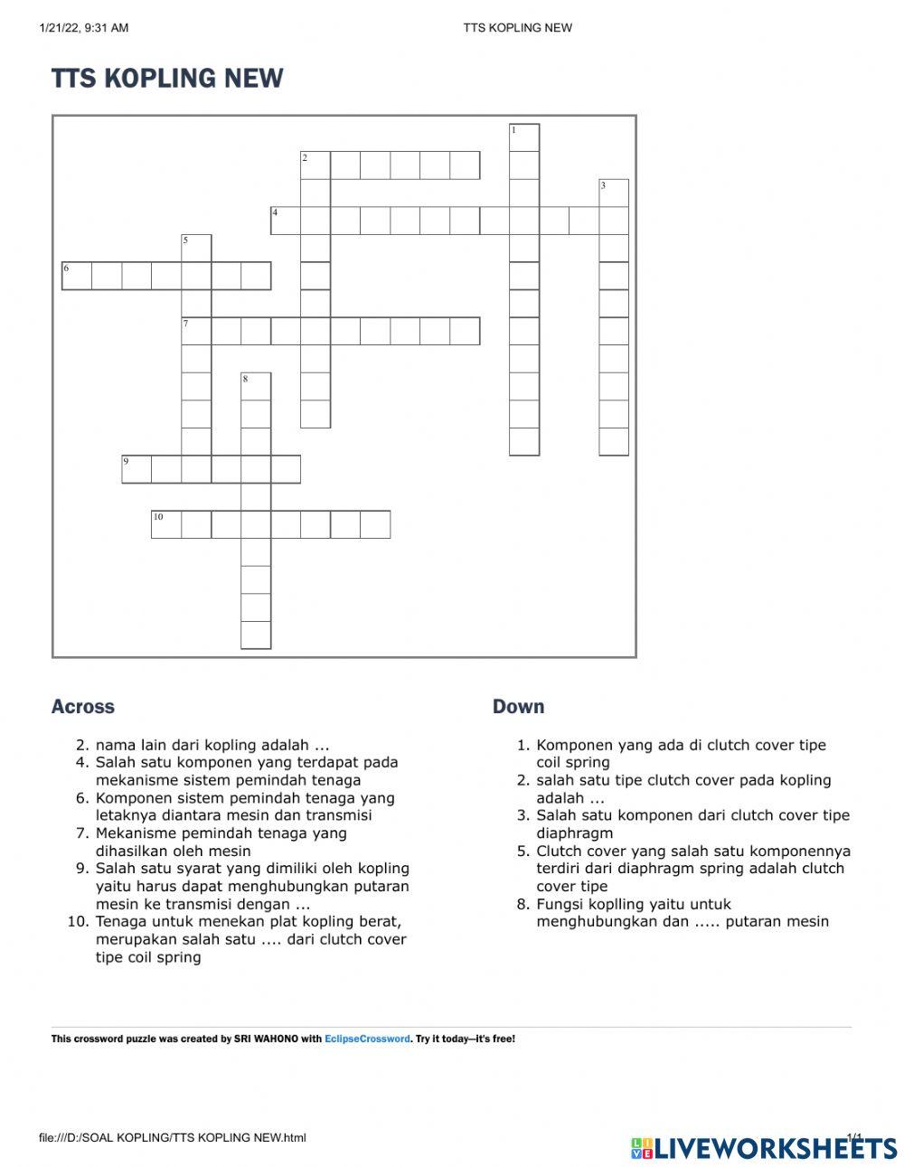 Tts kopling | Free Interactive Worksheets | 1813412
