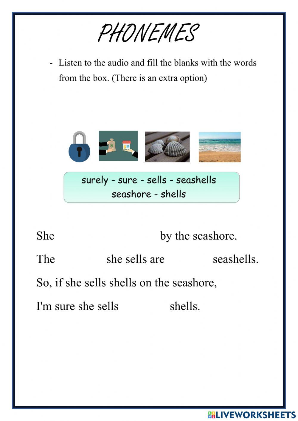 Phonemes online exercise | Live Worksheets