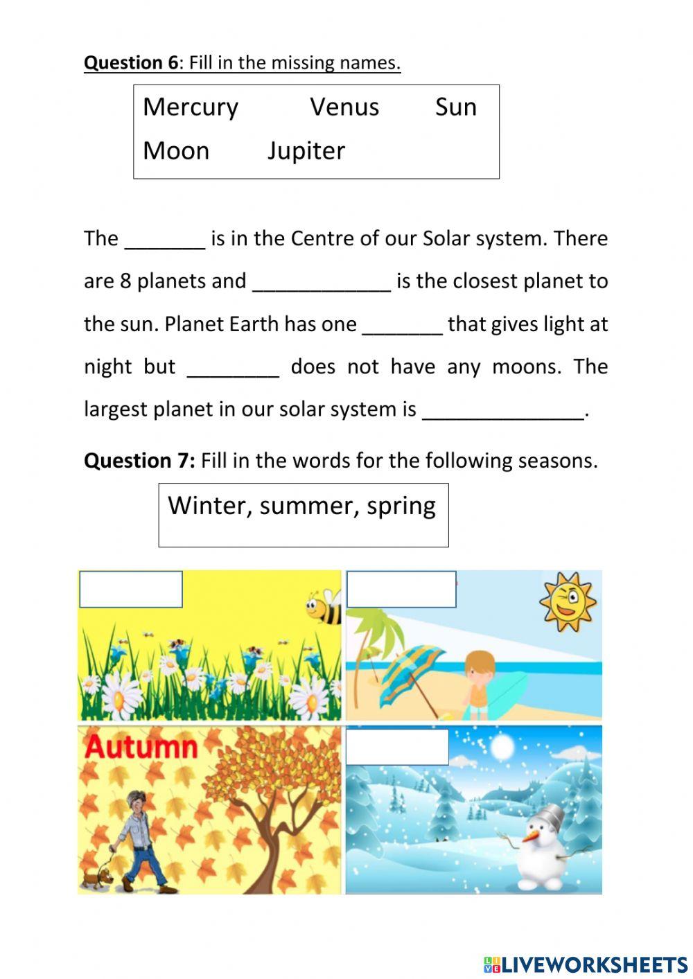 3531794 | P2 English Science test 1 Q4- Solar system