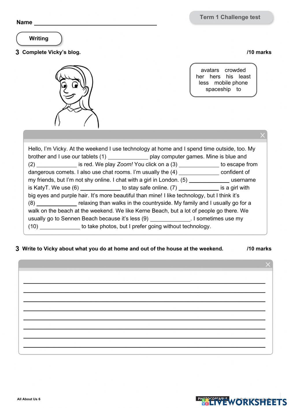 TERM1 - WRITING | Naroa | Live Worksheets