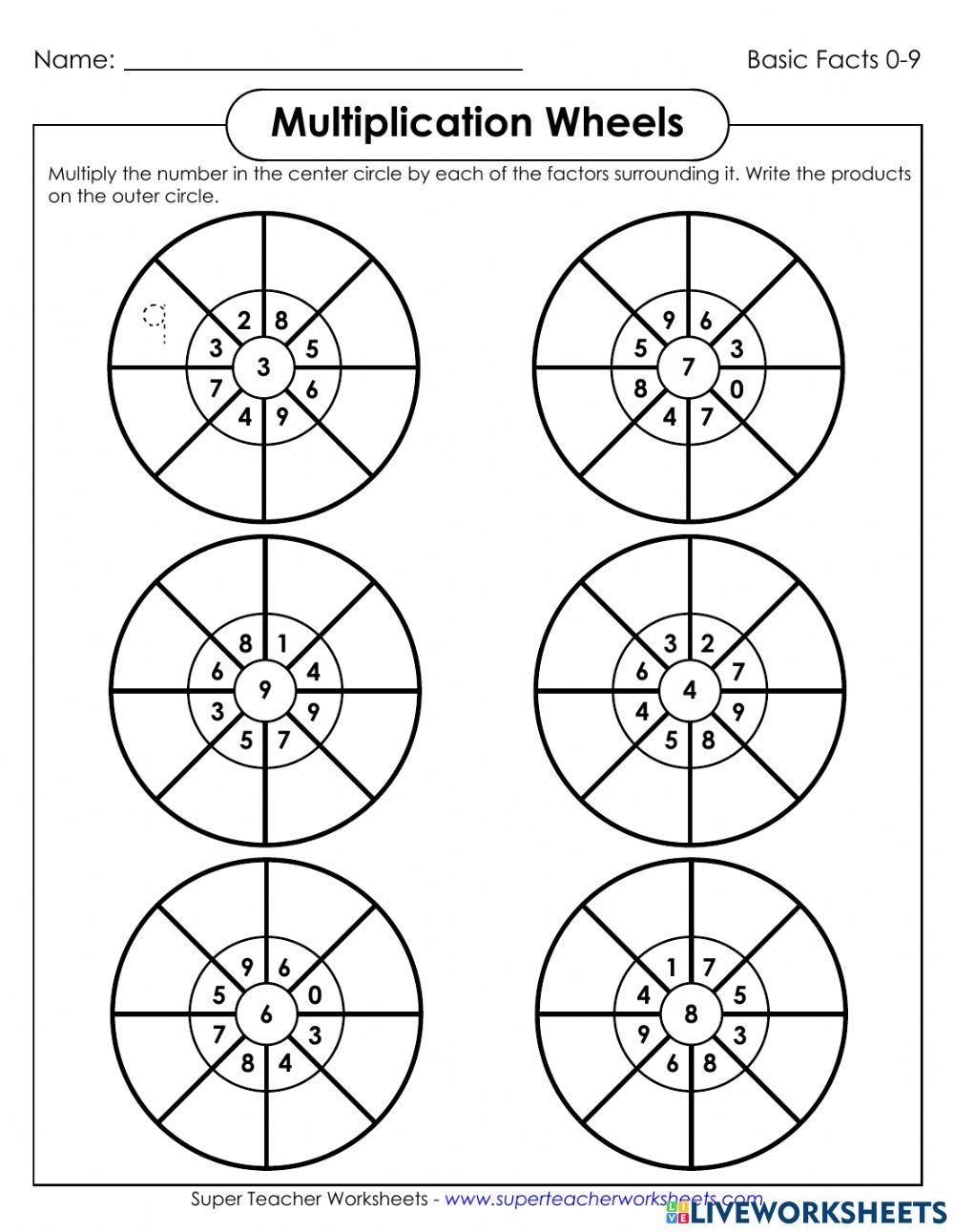 Multiplication fact wheels online exercise for | Live Worksheets