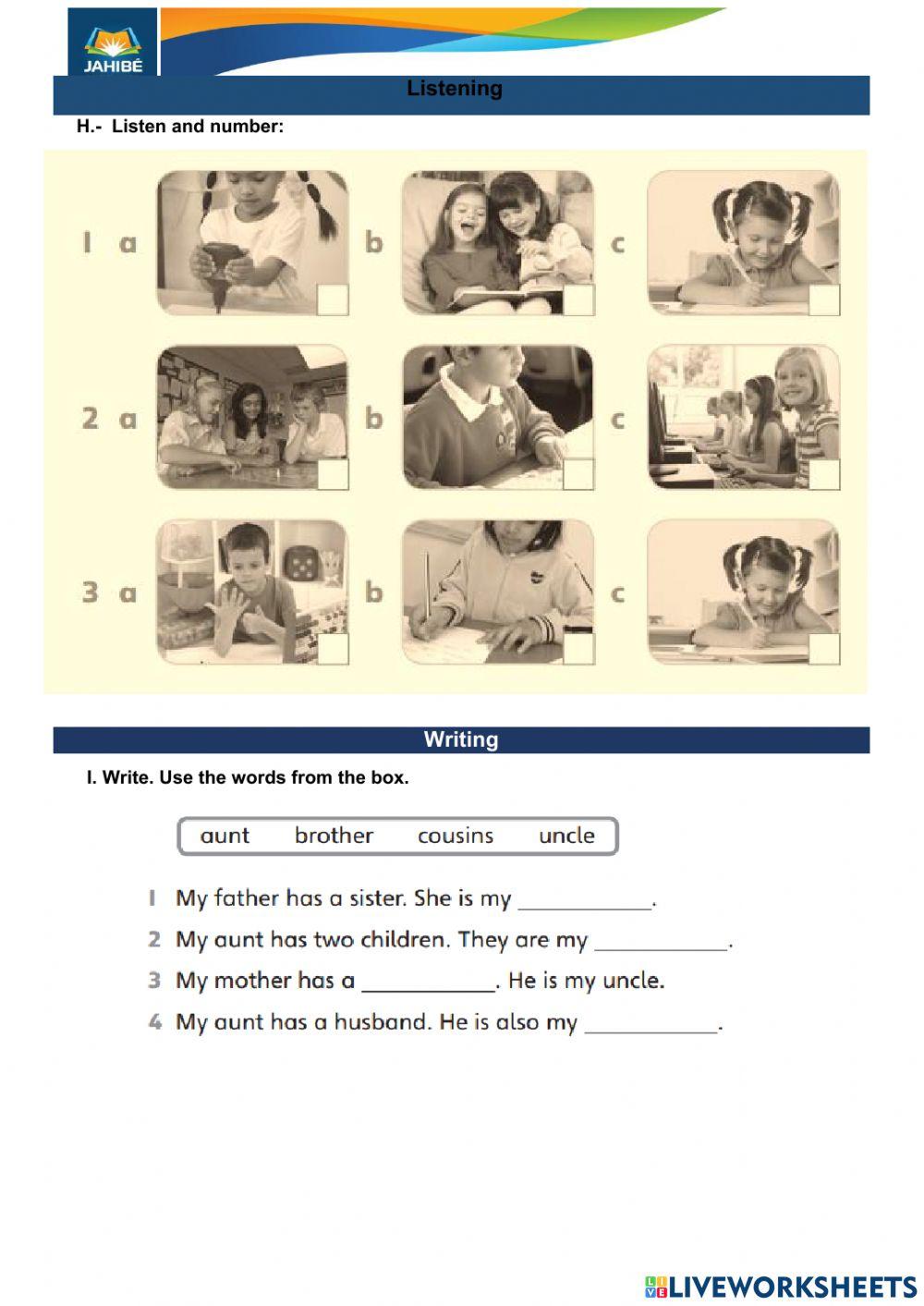 First term exam Third Grade worksheet | Live Worksheets