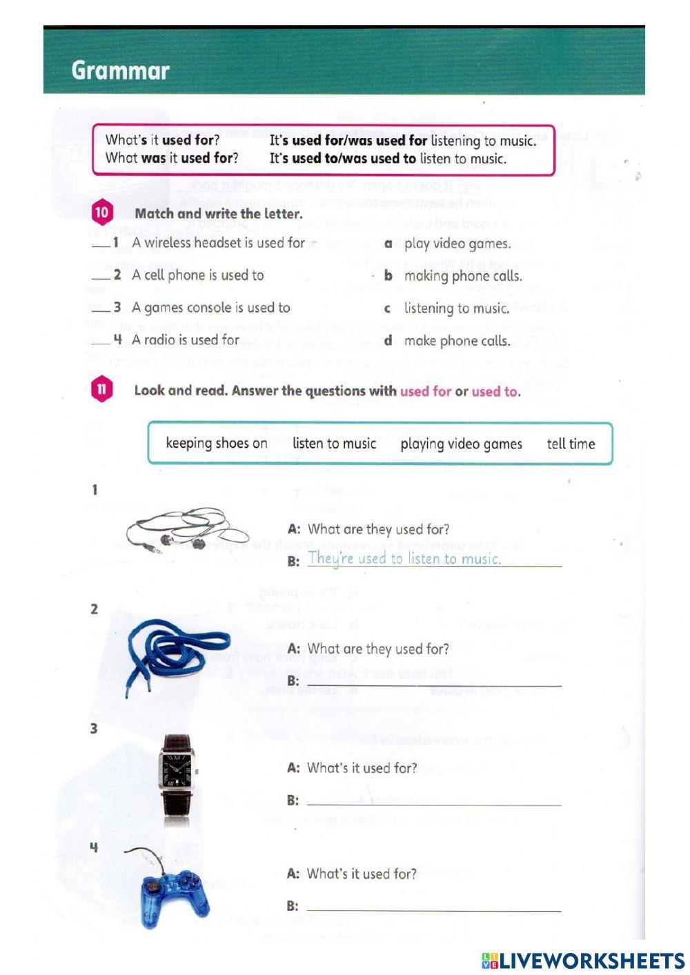 Used to - Used … | Free Interactive Worksheets | 1814881
