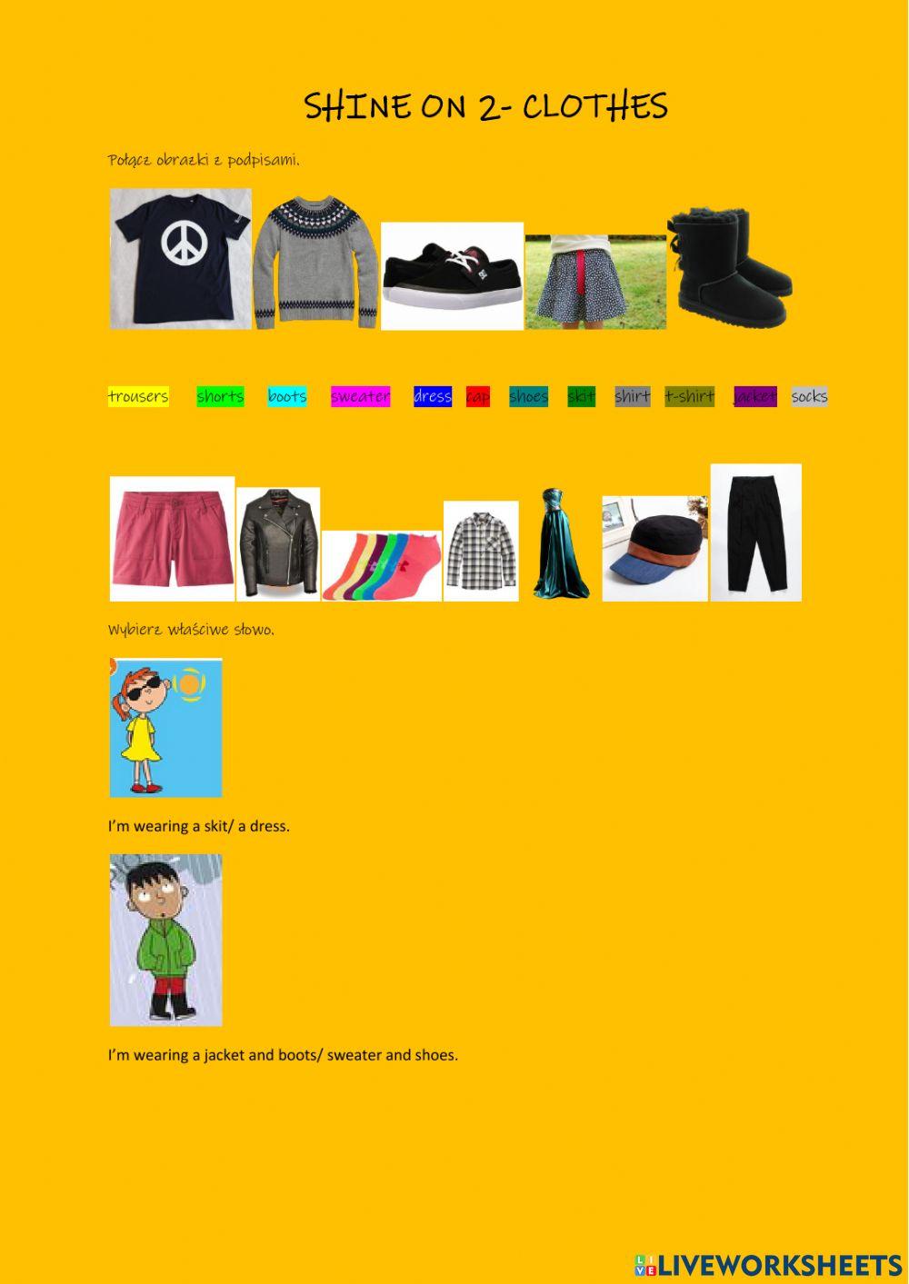 Clothes | Free Interactive Worksheets | 1815302