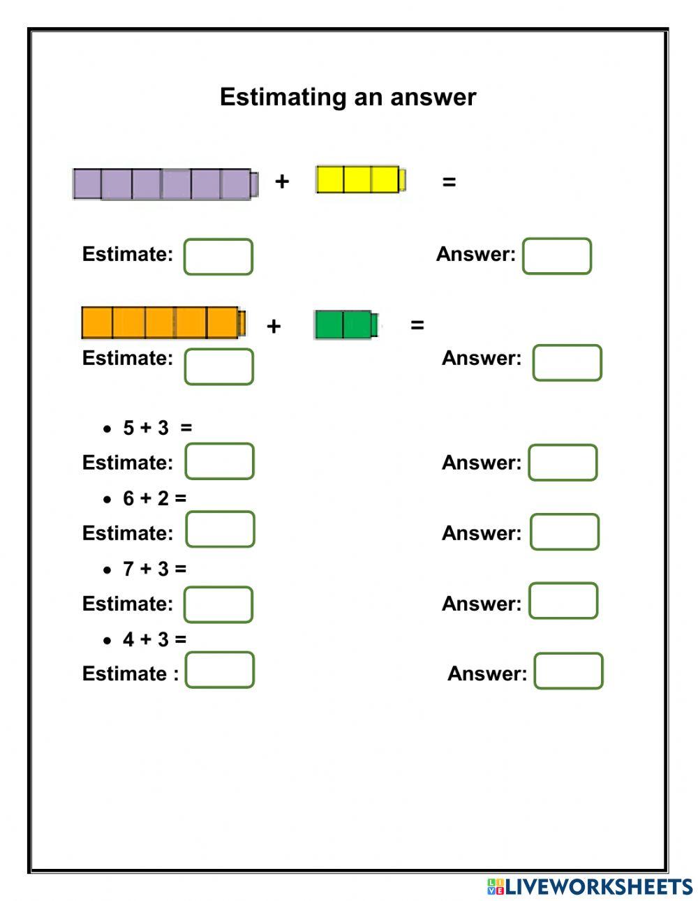 Estimating numbers online exercise for | Live Worksheets