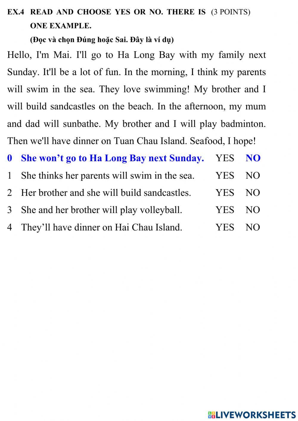 Test english grade 5th worksheet | Live Worksheets