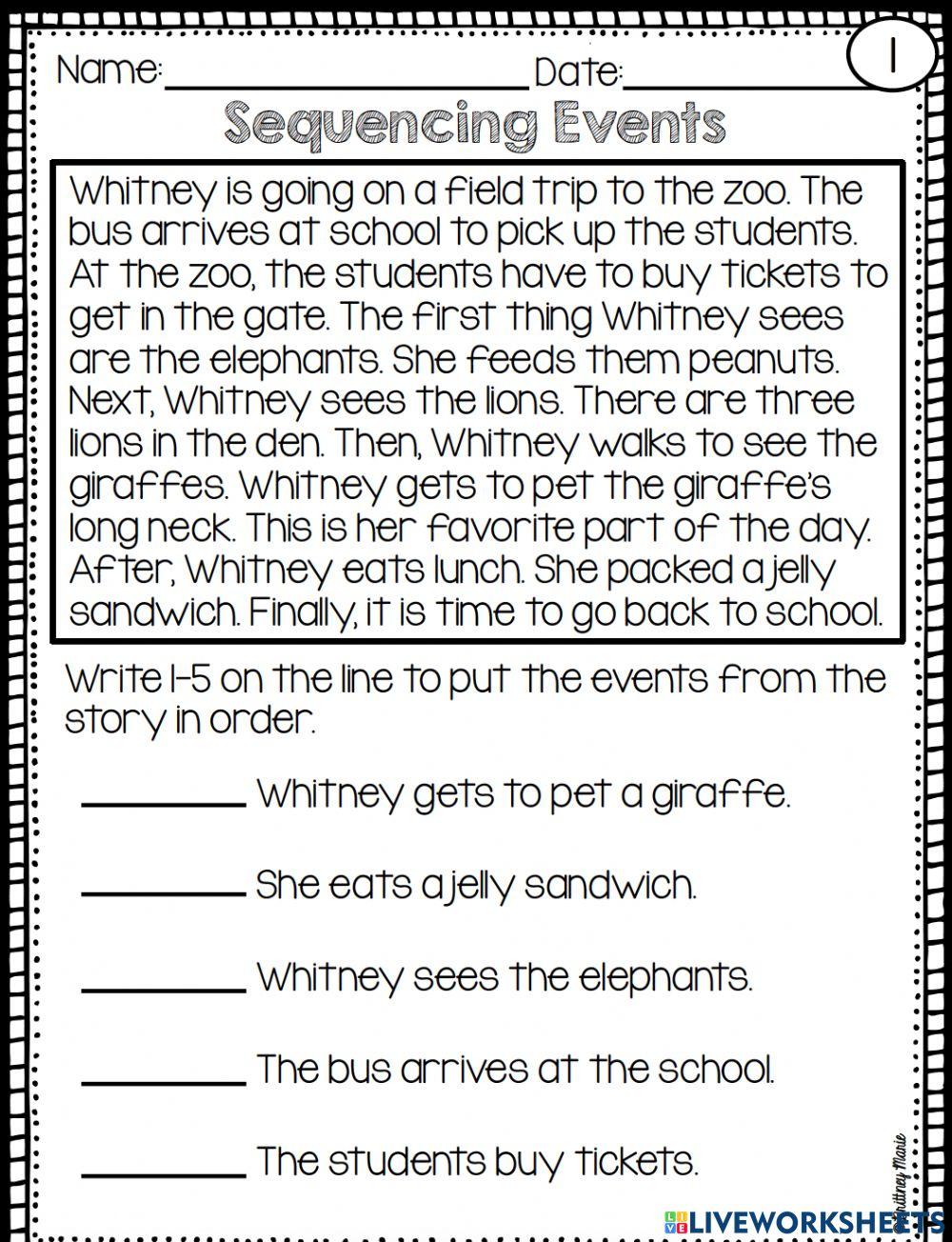 5282841 | Sequence of events - 5th grade | Natalia