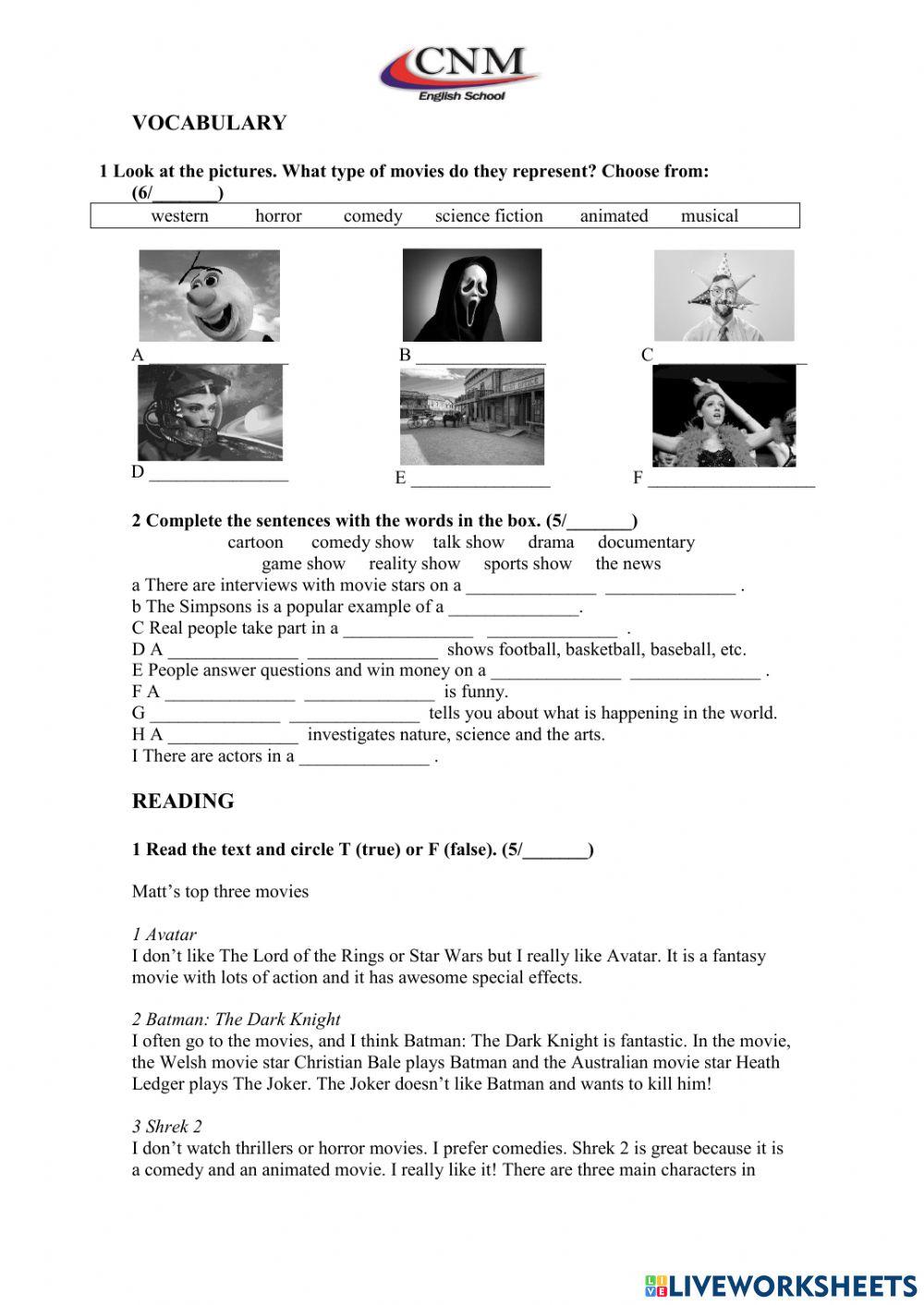 Insta English Starter - UN 7 online exercise for | Live Worksheets