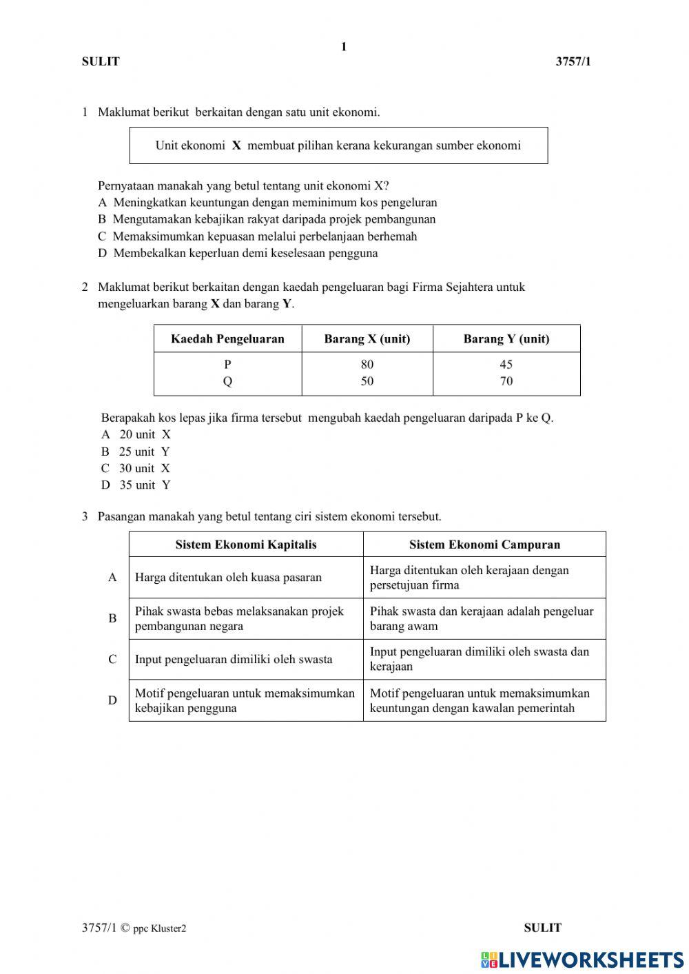 Smk merotai besar tawau activity | Live Worksheets