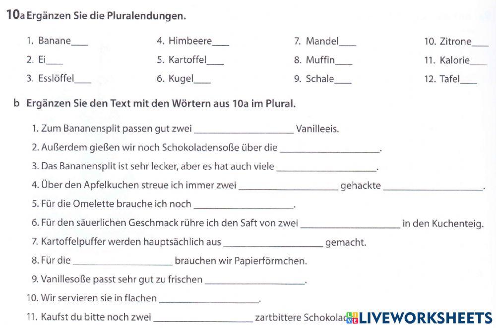 Aspekte neu B1+-K3-M1-Pluralbildung der Nomen worksheet | Live Worksheets