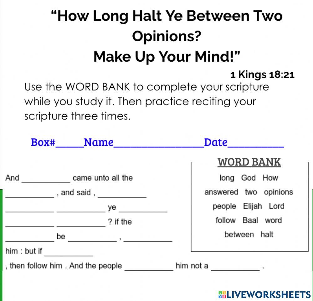 How Long Halt Ye worksheet | Live Worksheets