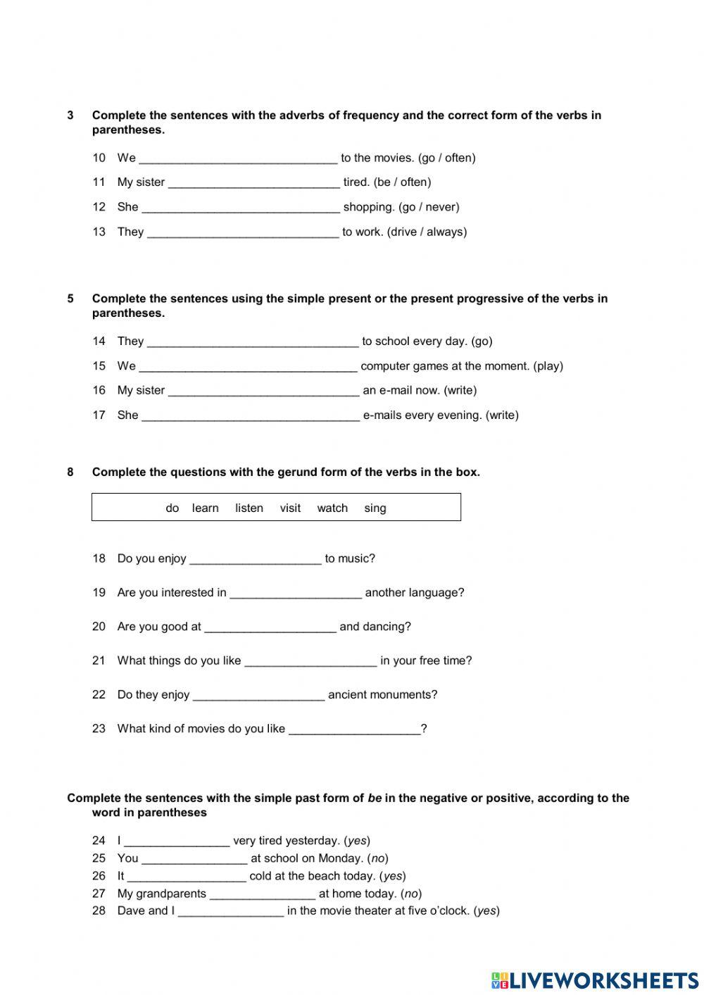 Itep english test group -1 worksheet | Live Worksheets