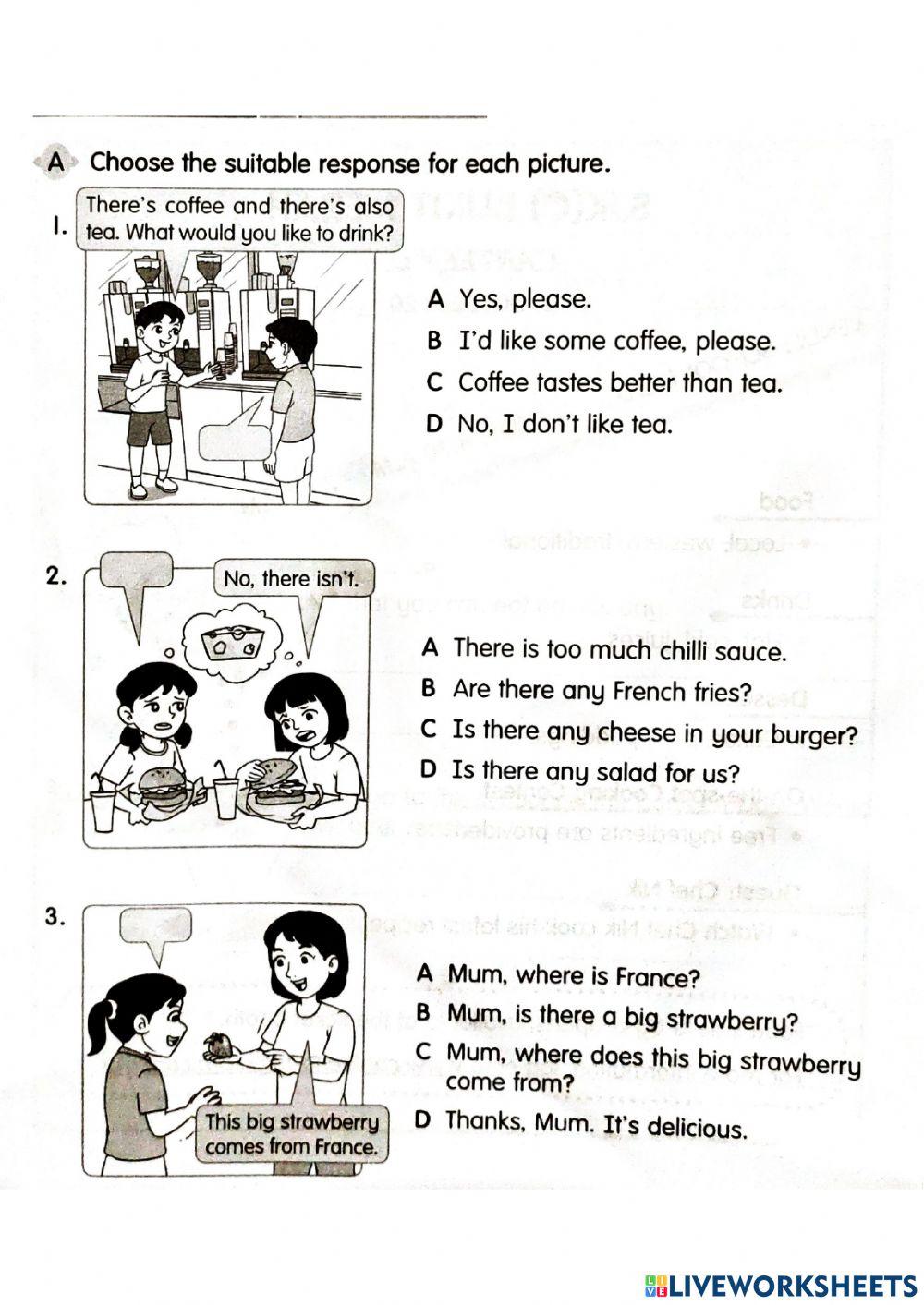 Food, Please! Year 3 online exercise for | Live Worksheets