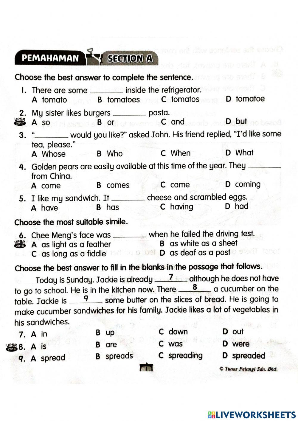 Food, Please! Year 3 online exercise for | Live Worksheets