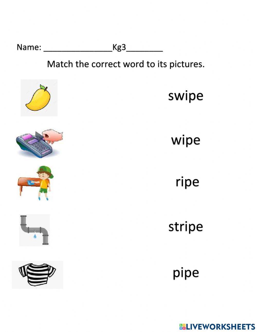 Phonics online exercise for KG3 | Live Worksheets