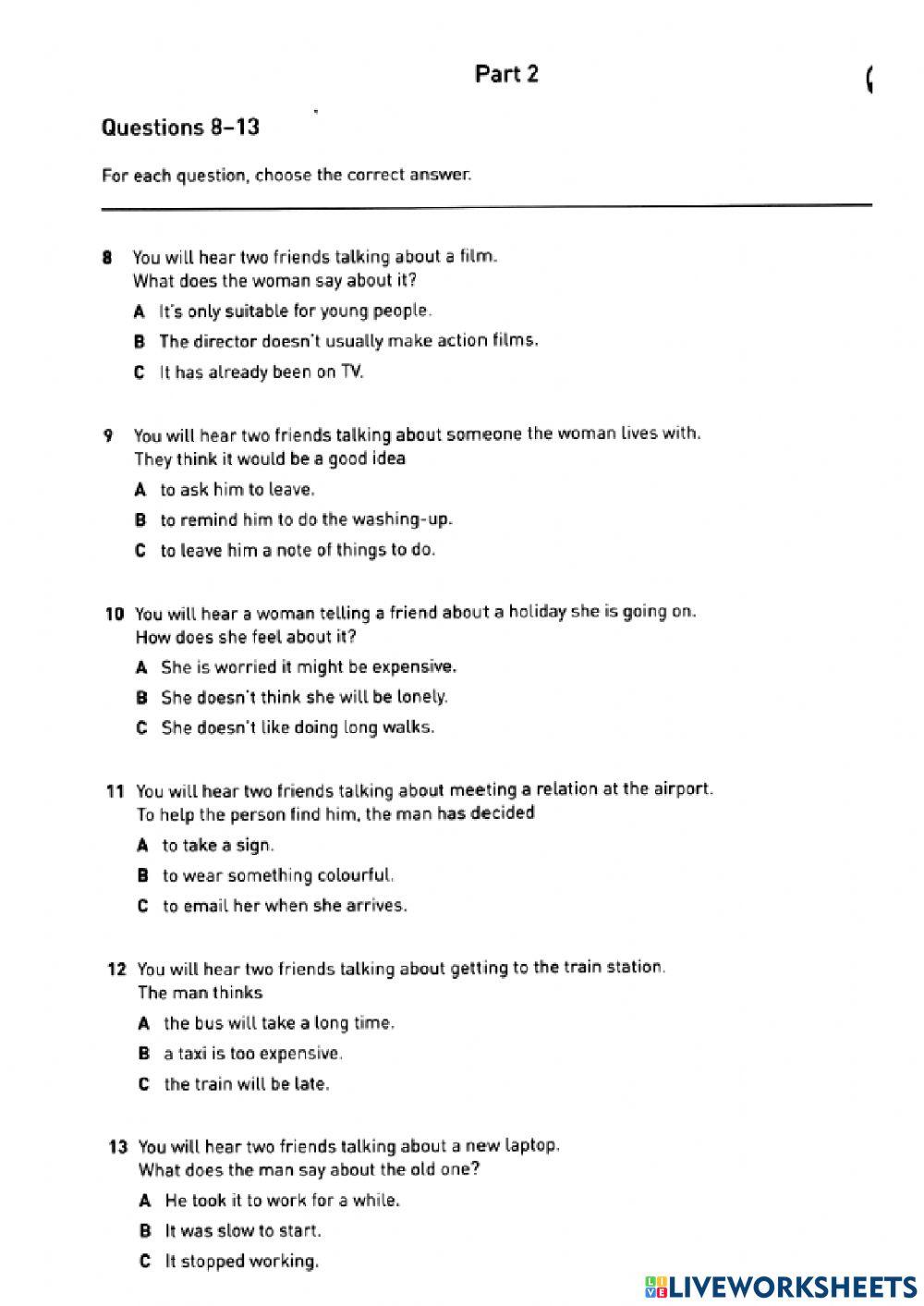 Collins Practice Test 1 Listening 6817438 | LTeach | Live