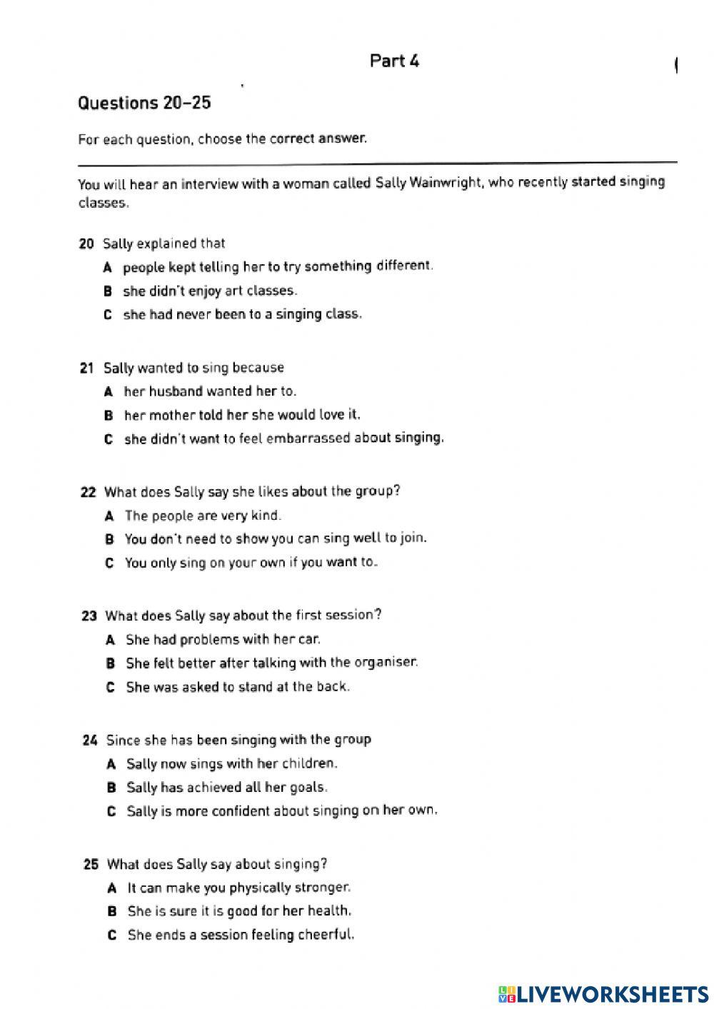 Collins Practice Test 1 Listening 6817438 | LTeach | Live