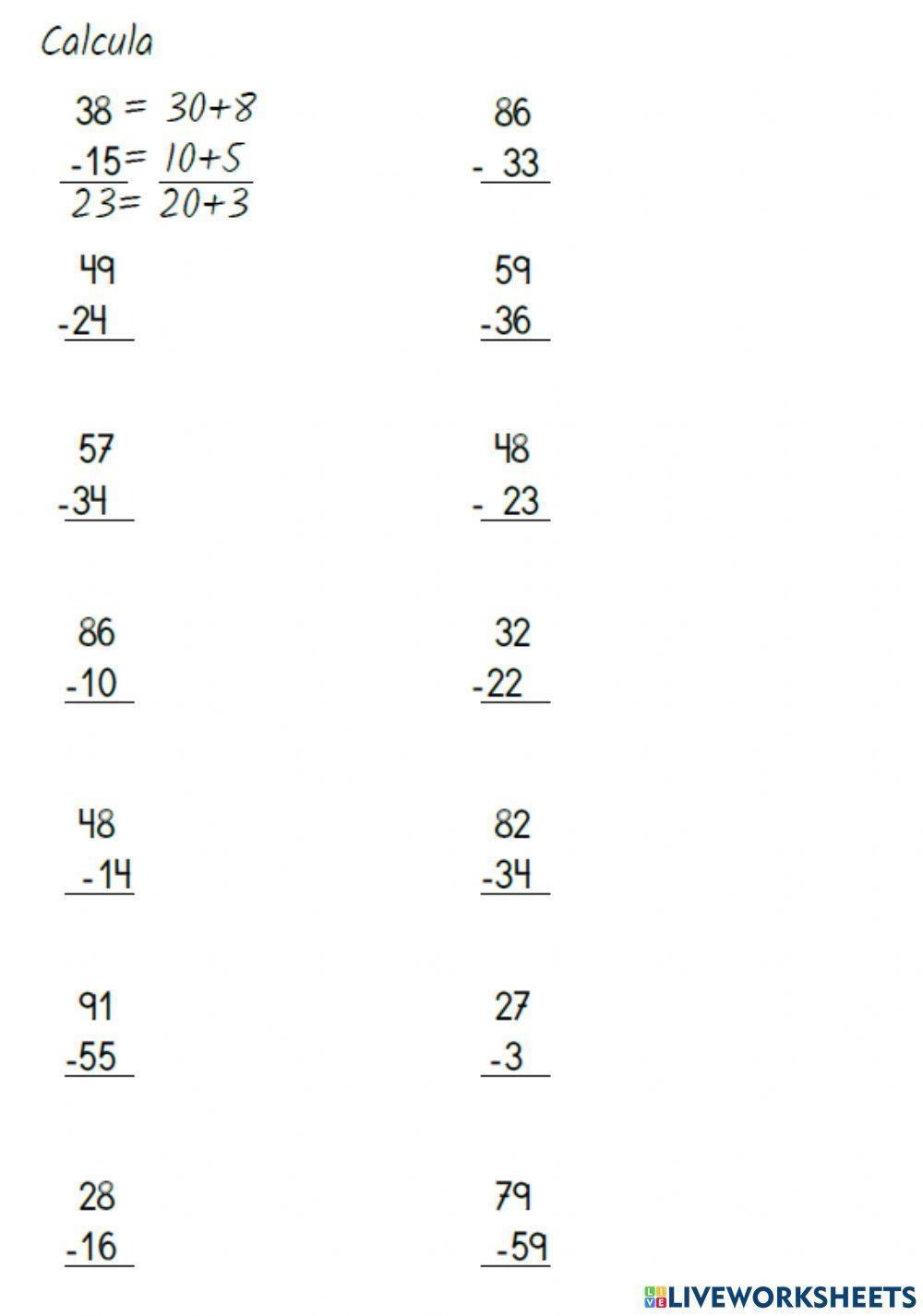 Restas algoritmo vestidos worksheet | Live Worksheets