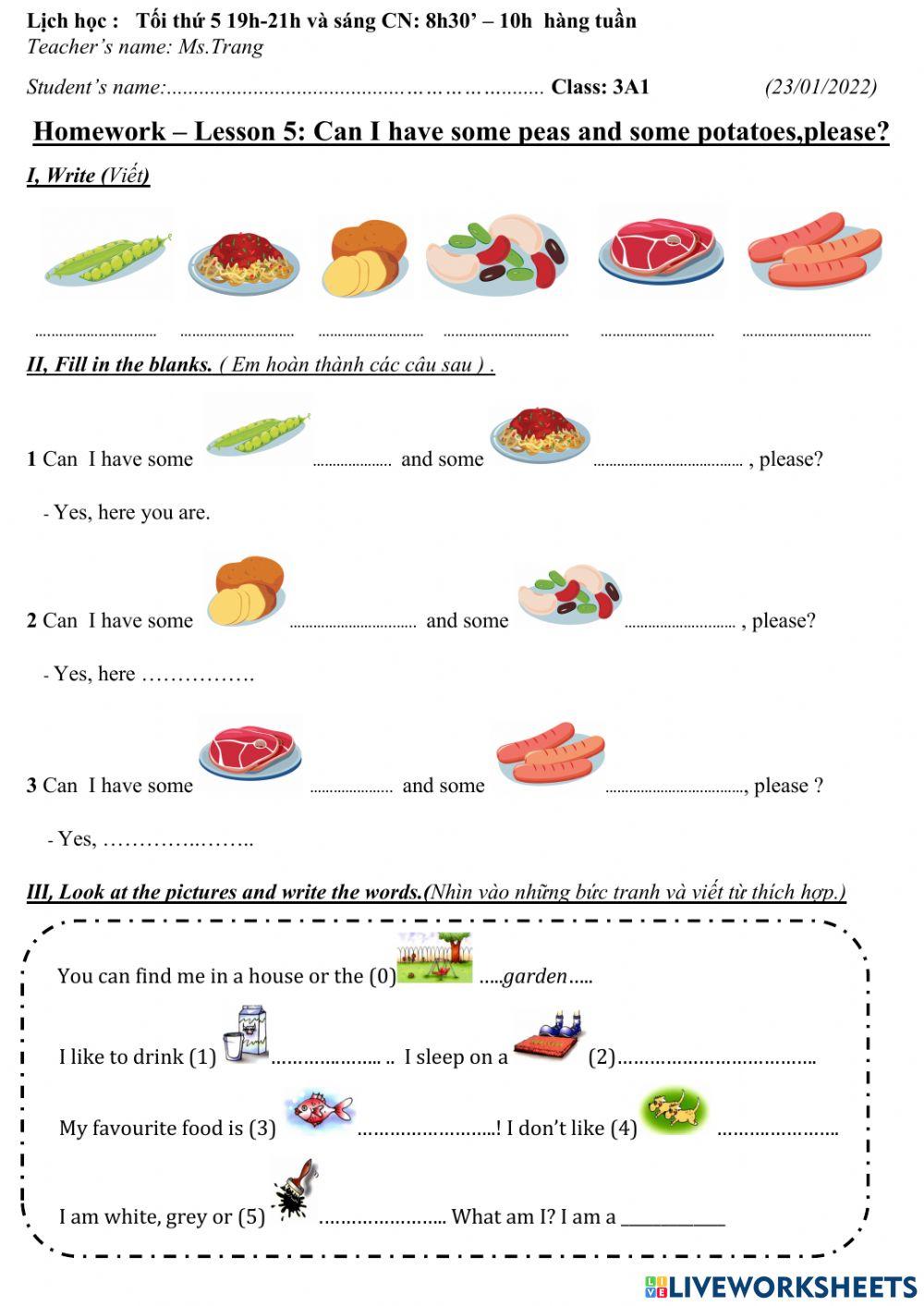 3A1-Lesson 5-Can I have some peas and potatoes, please