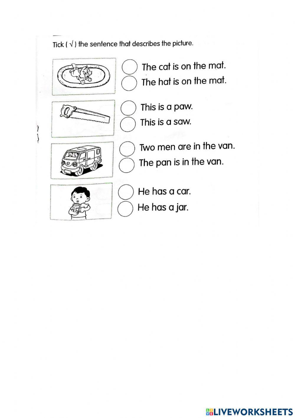 Phonics online exercise for Preschool | Live Worksheets