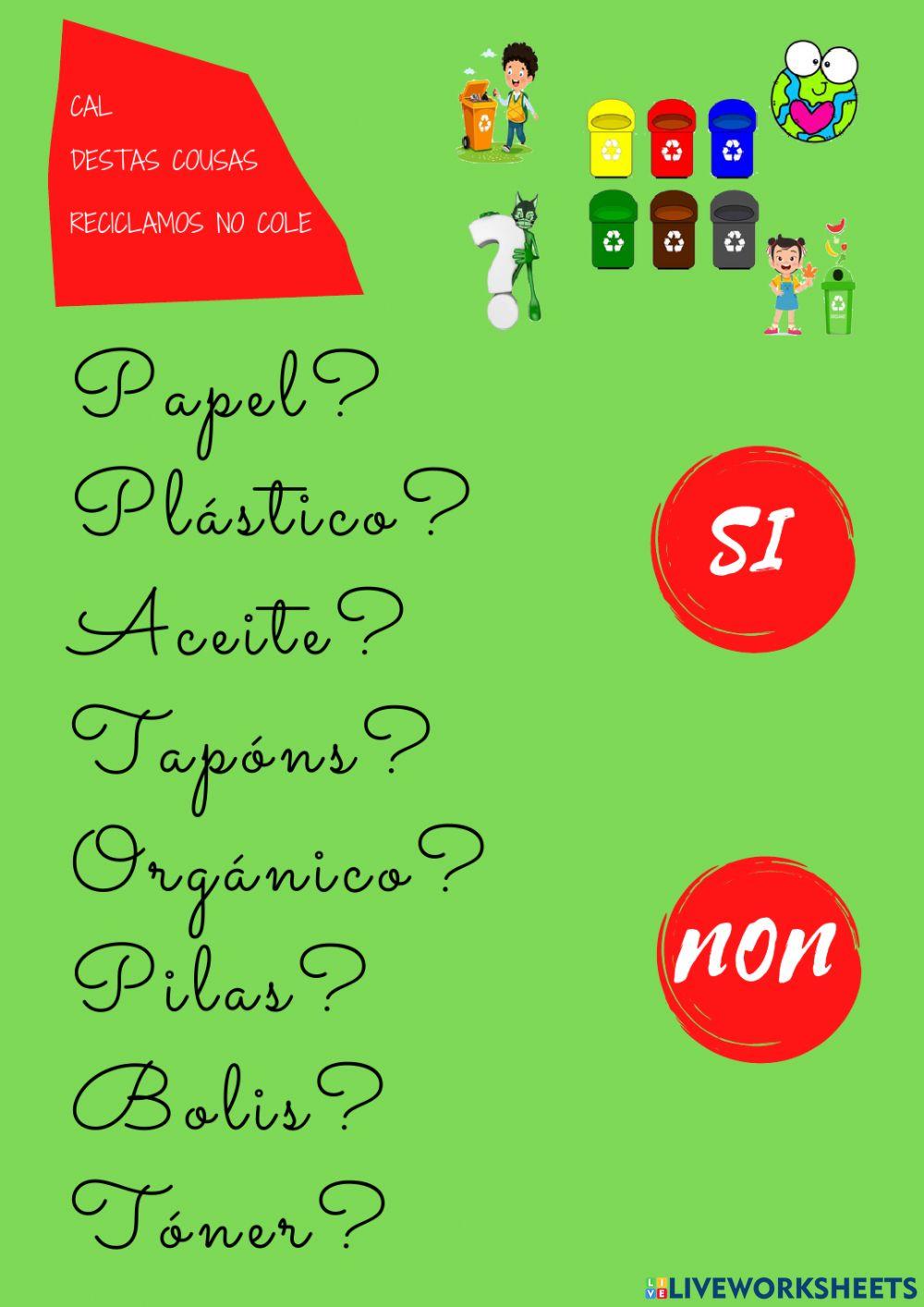 Reciclamos? worksheet | Live Worksheets