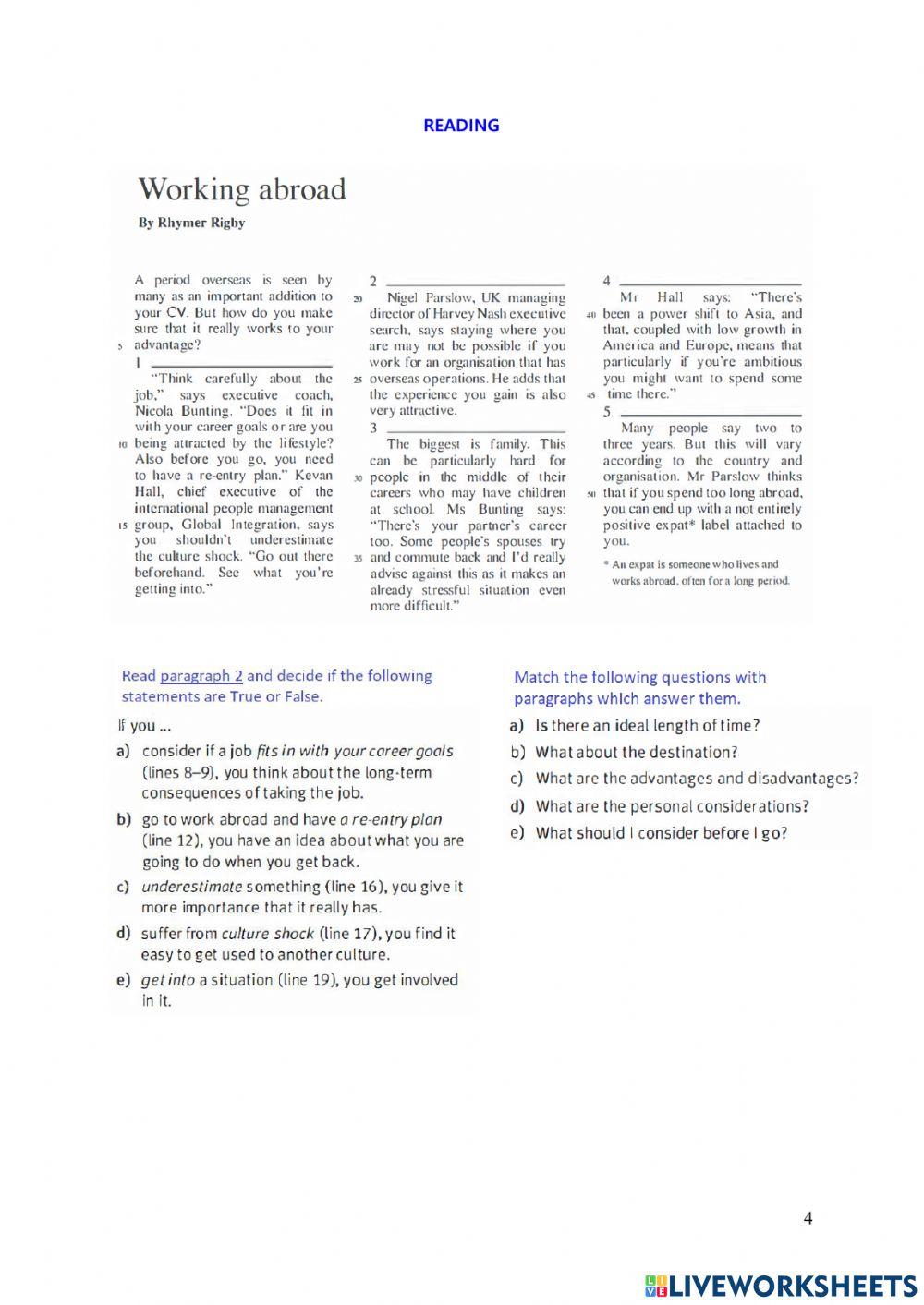 LANG TEST Business English PreIntermediate Unit 1-2 online exercise for ...